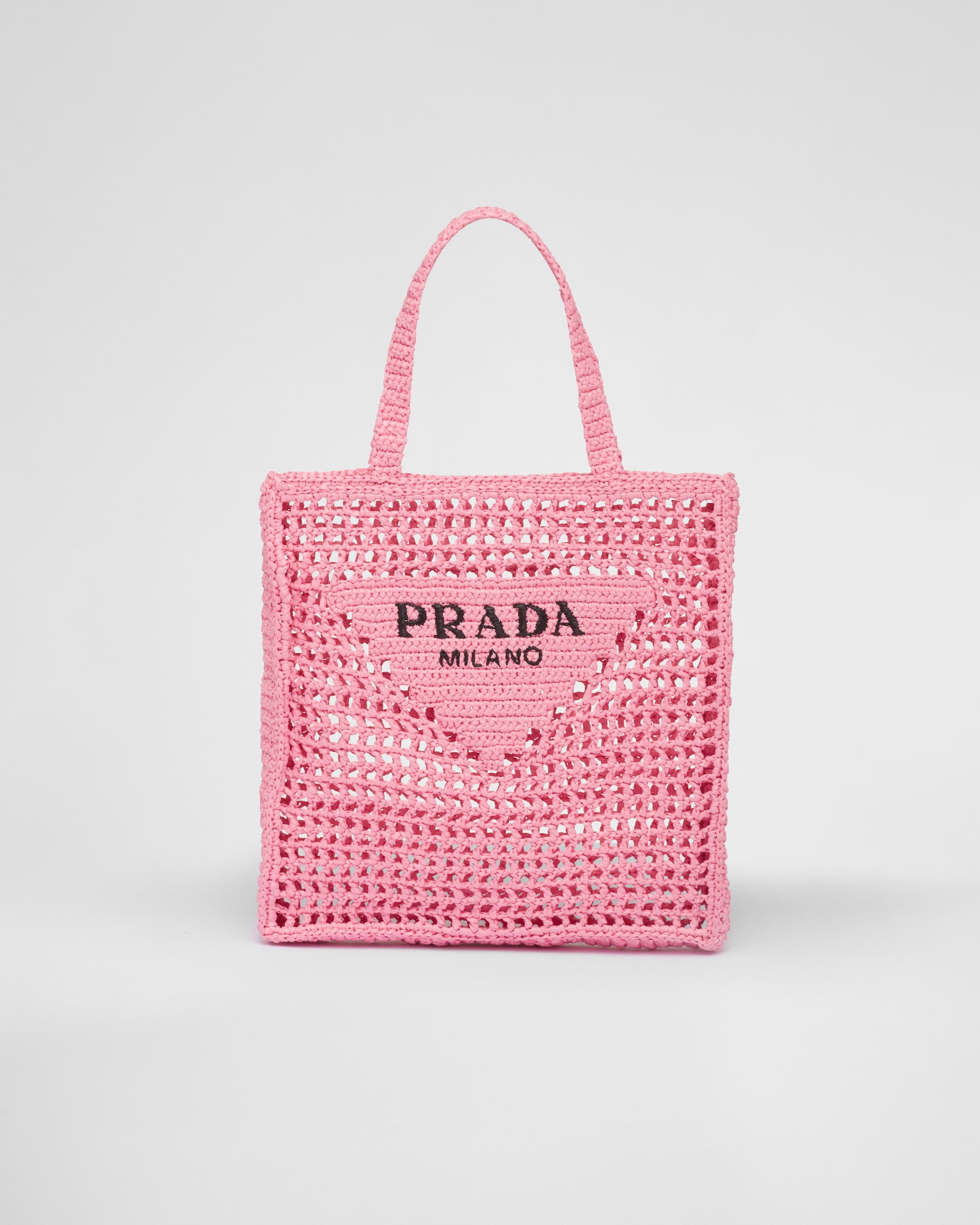 Petal Pink Crochet Tote Bag | PRADA