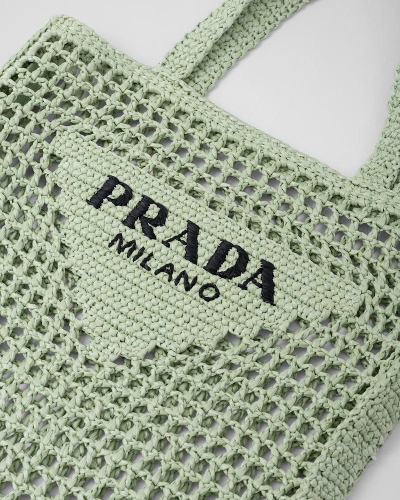 Aqua Crochet Tote Bag | PRADA