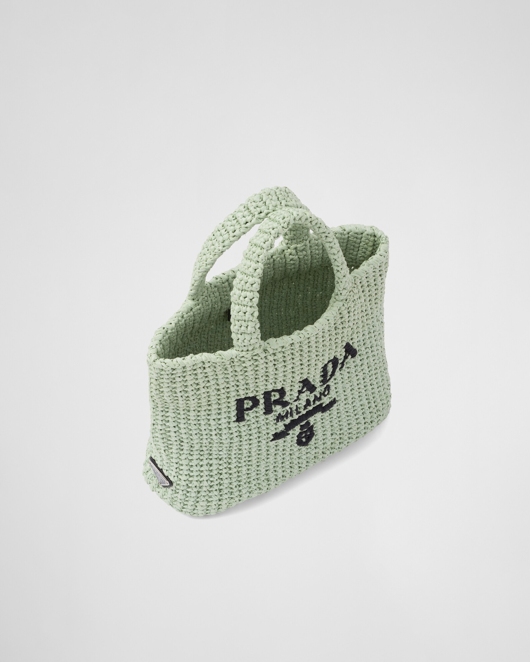 Aqua Small Crochet Tote Bag | PRADA
