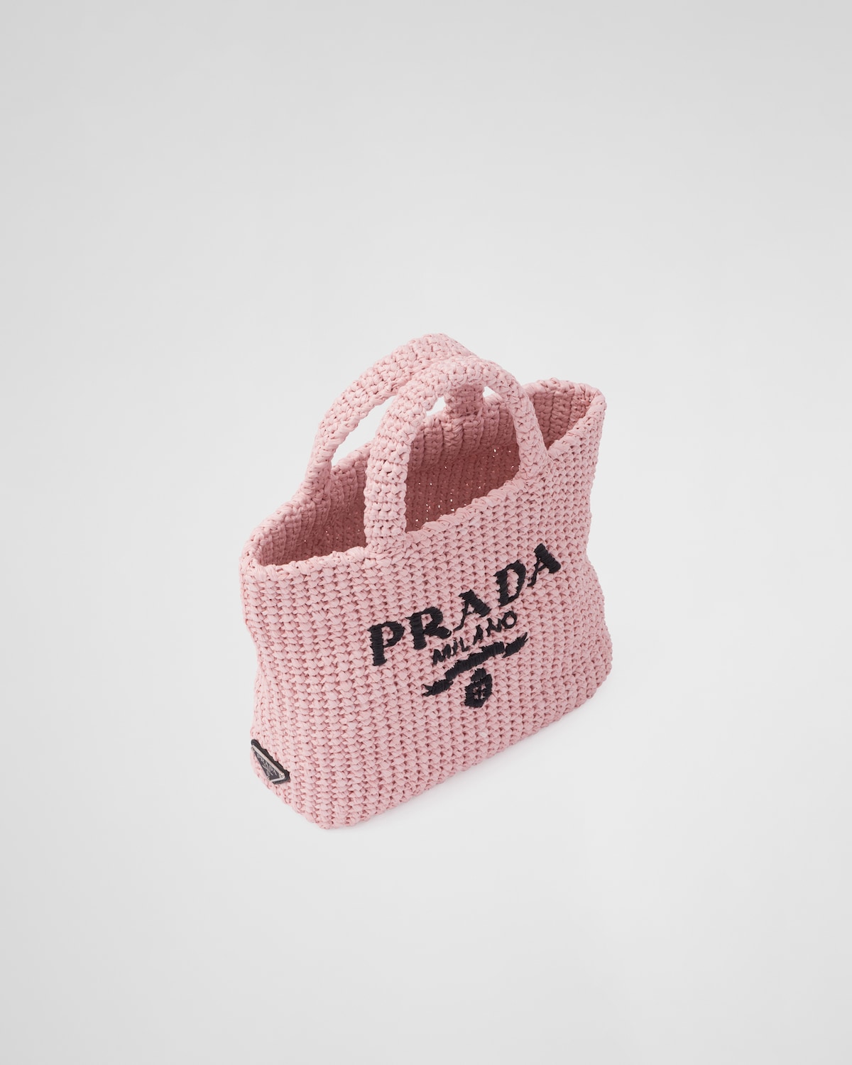 Alabaster Pink Small Crochet Tote Bag | PRADA