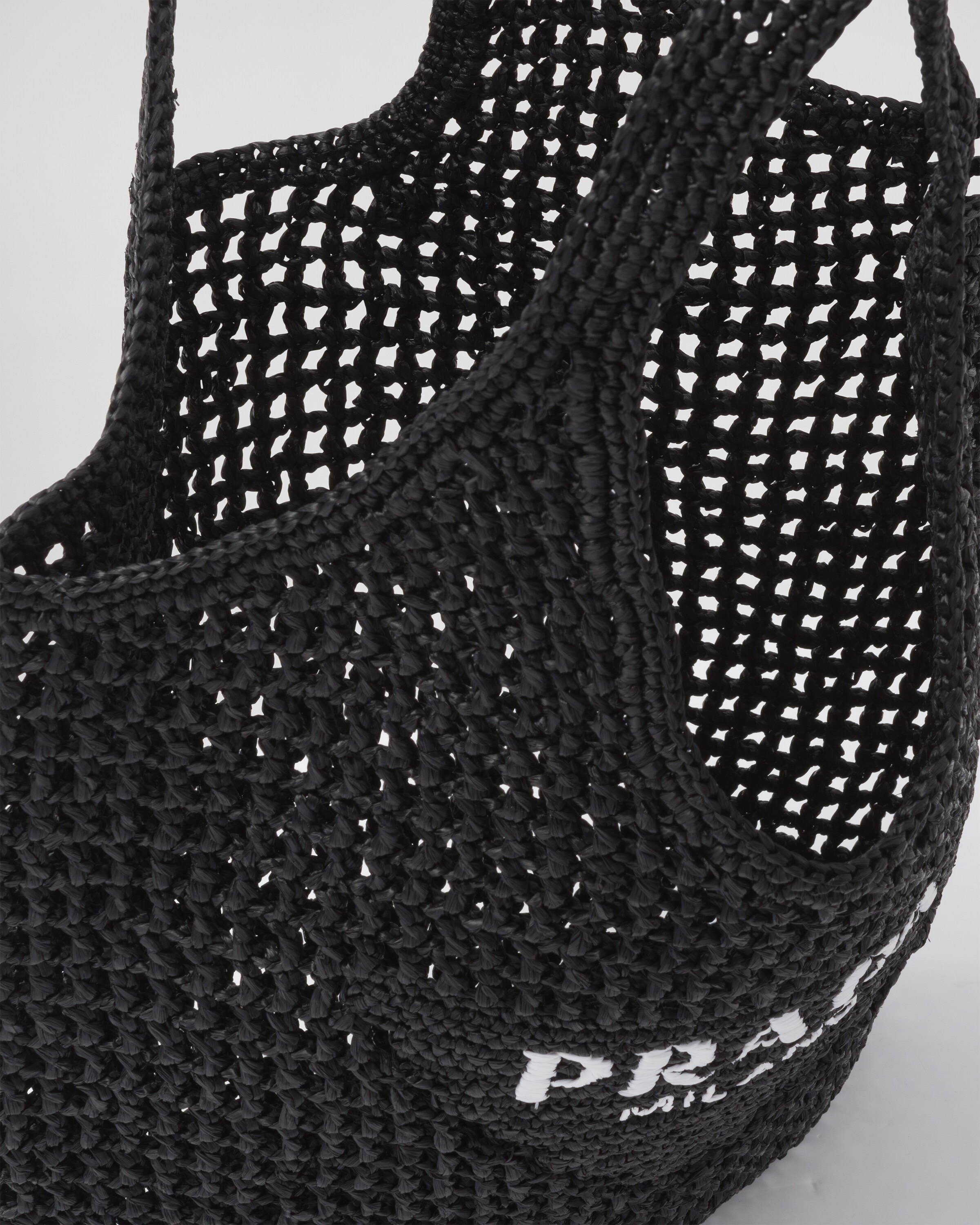 Black Raffia tote bag | Prada
