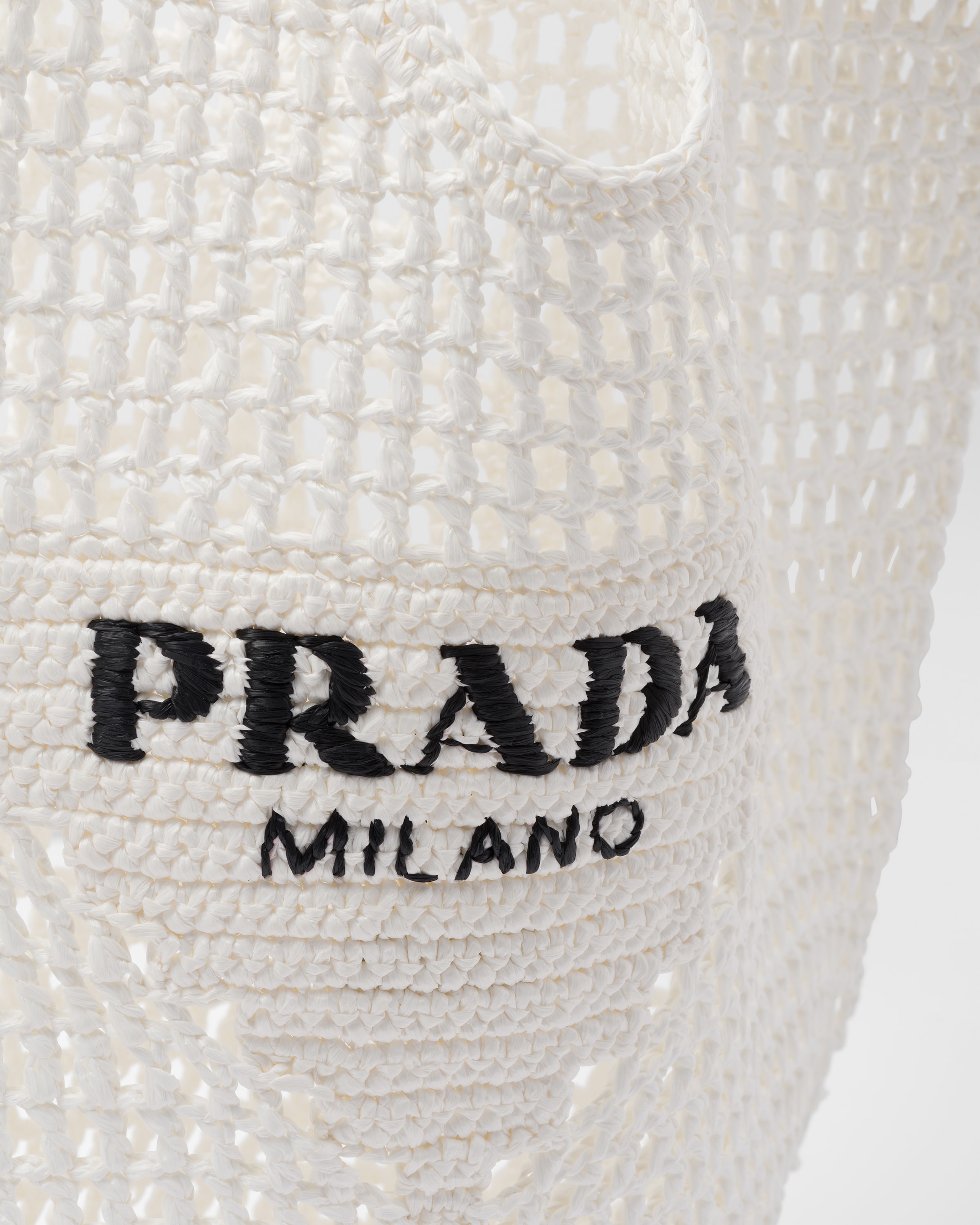 White Raffia tote bag | Prada