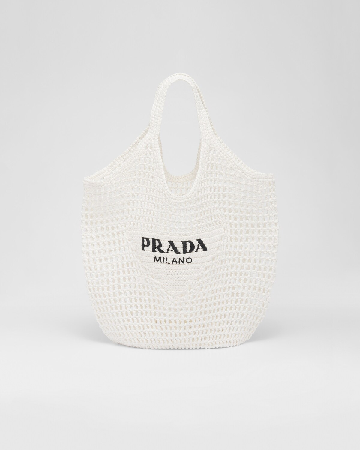 White Crochet Tote Bag | PRADA