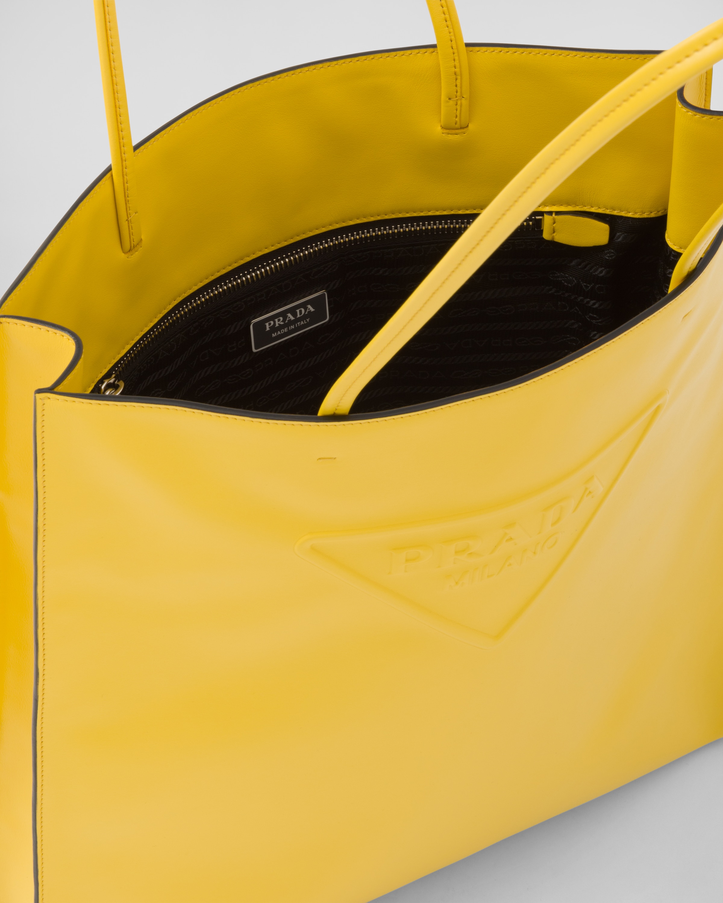Sunny Yellow Leather tote bag | Prada