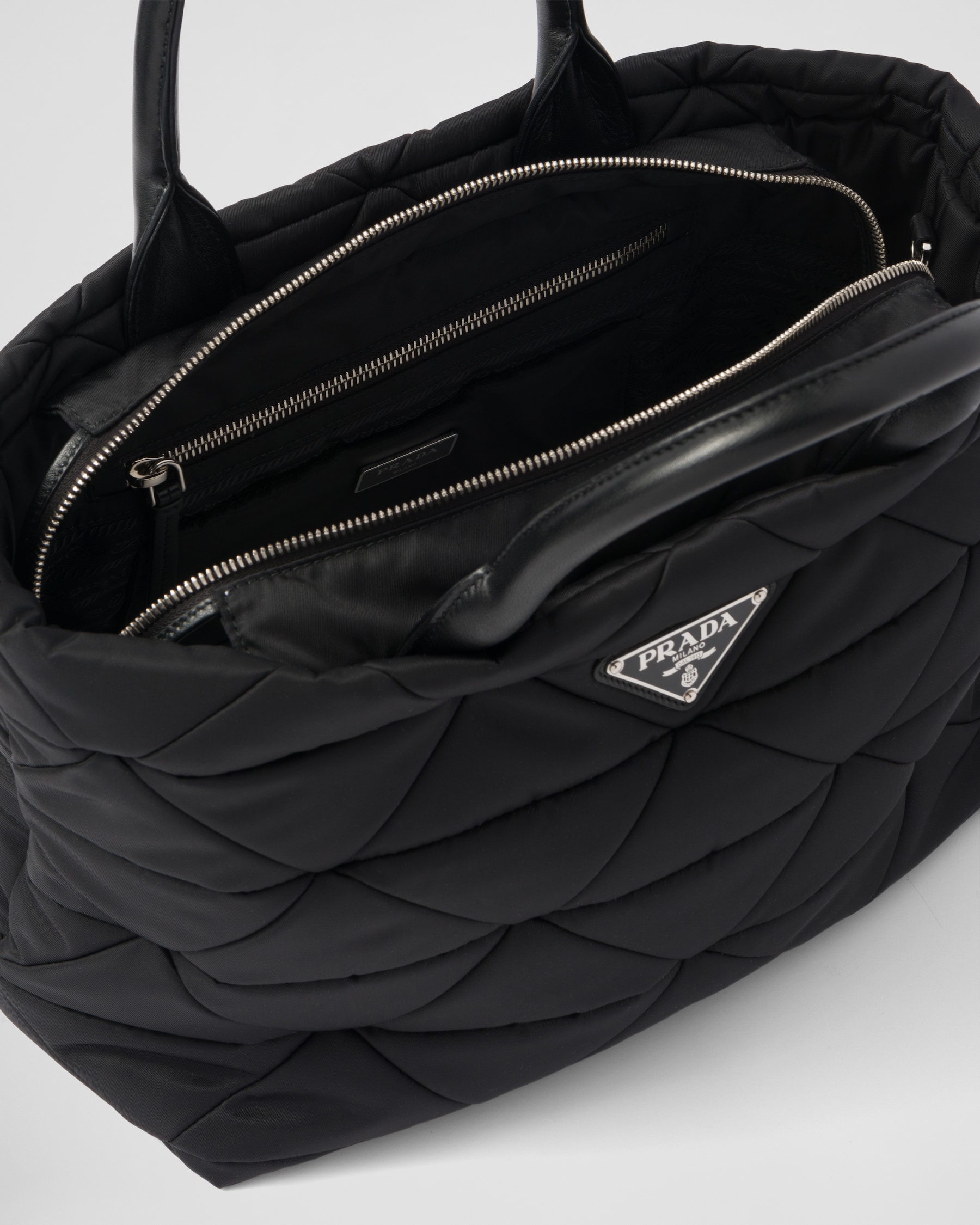 Black Re-nylon Medium Padded Tote | PRADA