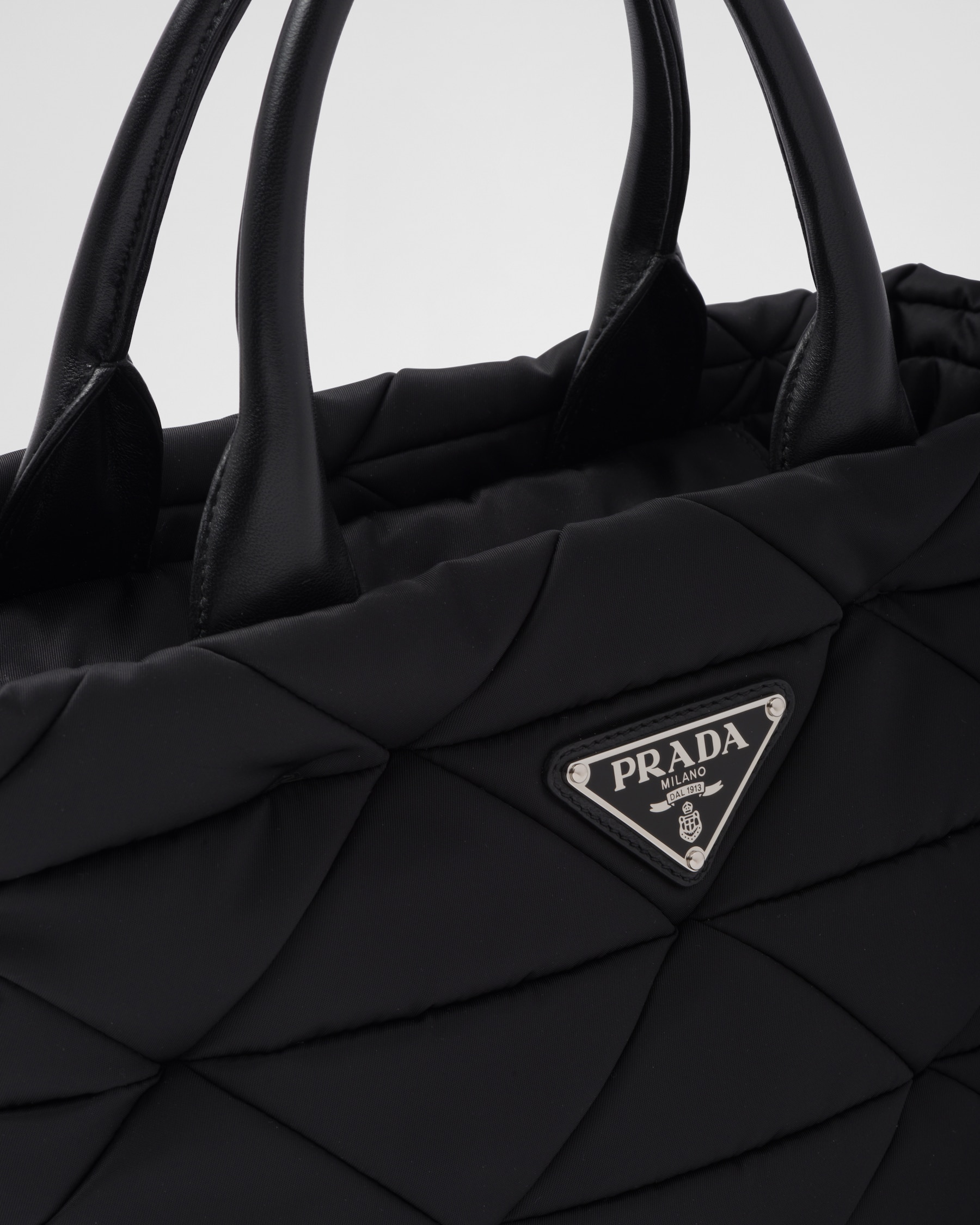 Black Small Re-nylon Padded Tote Bag | PRADA