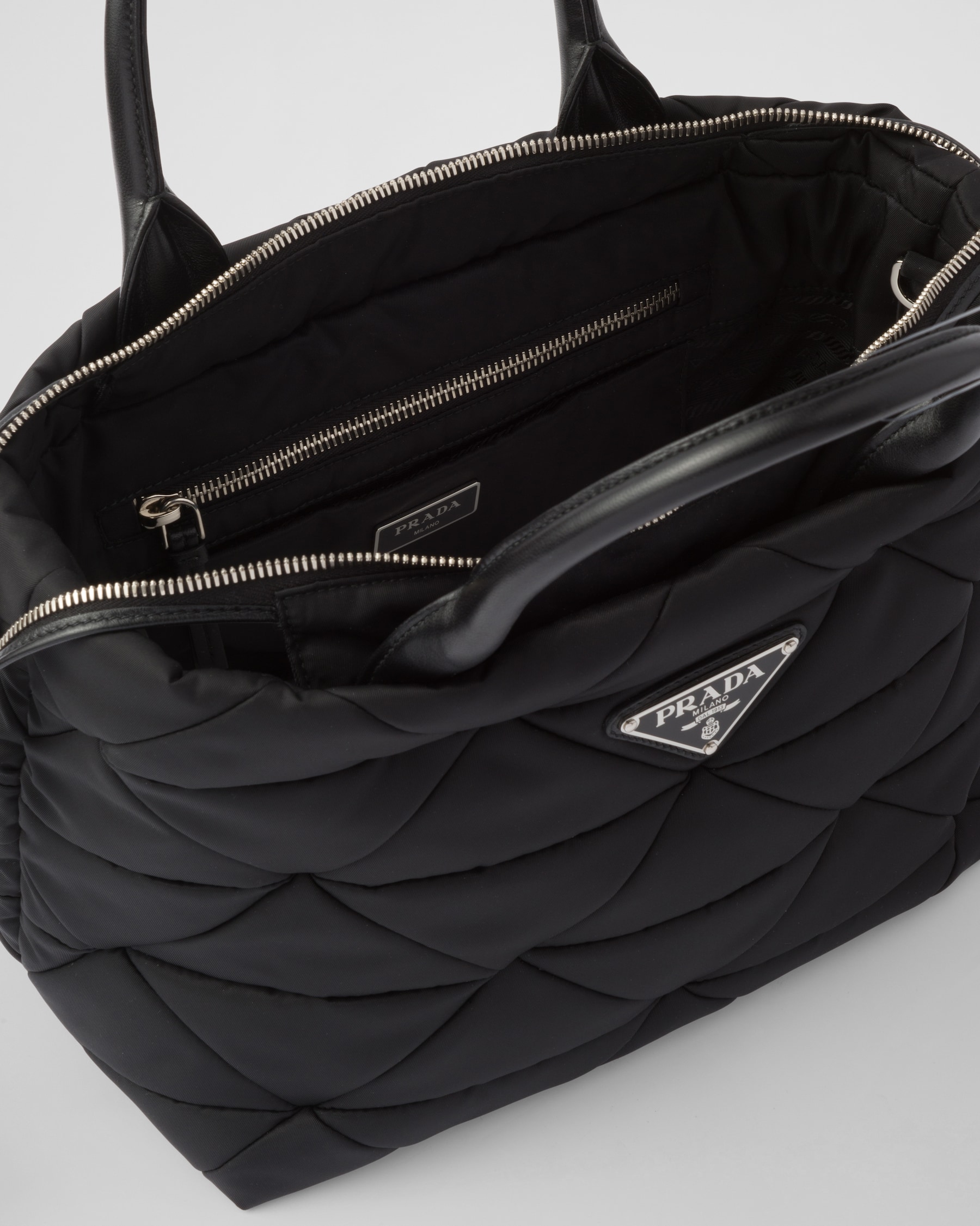Black Small Re-nylon Padded Tote Bag | PRADA - United States