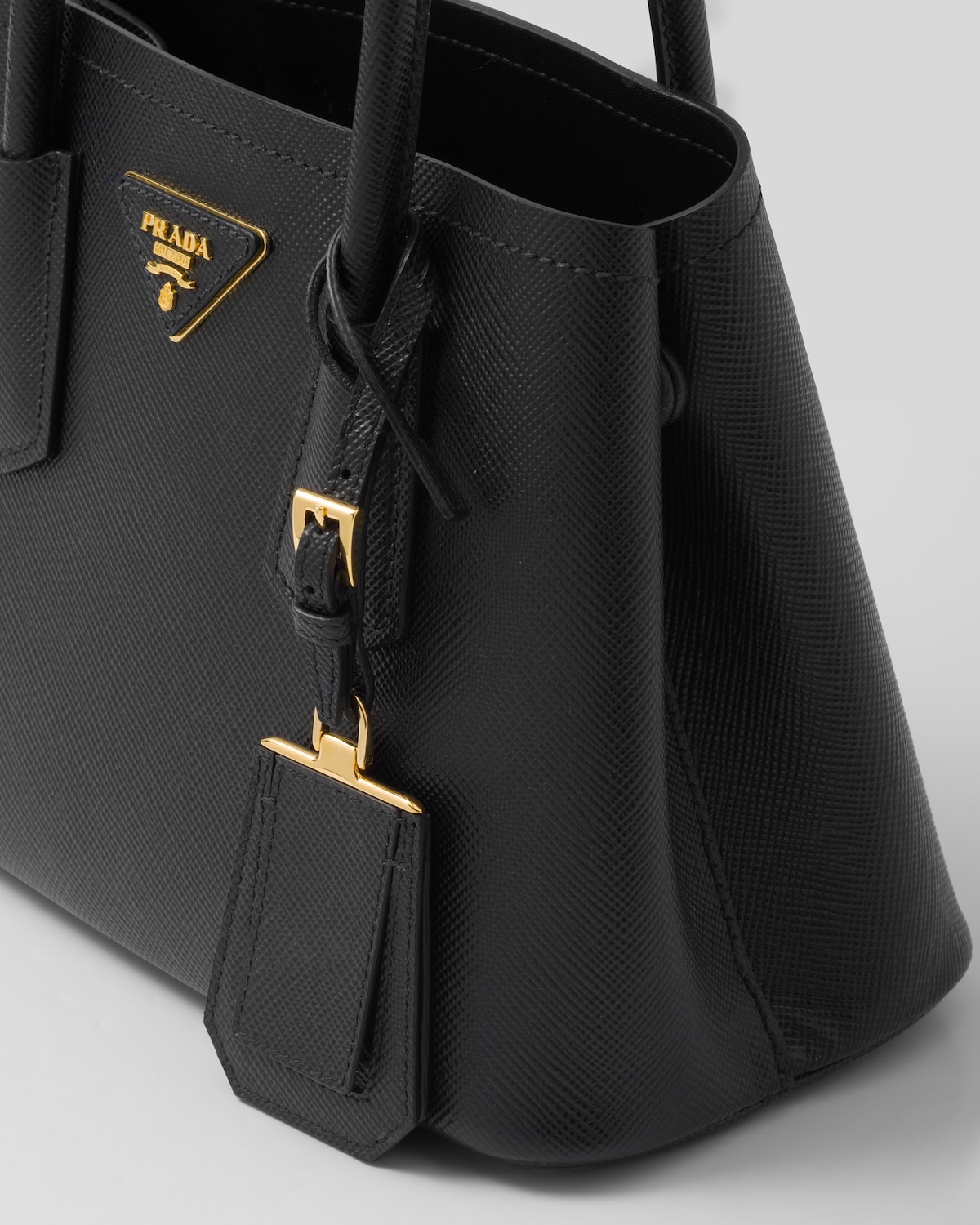 Black Small Prada Double Saffiano Leather Bag | PRADA