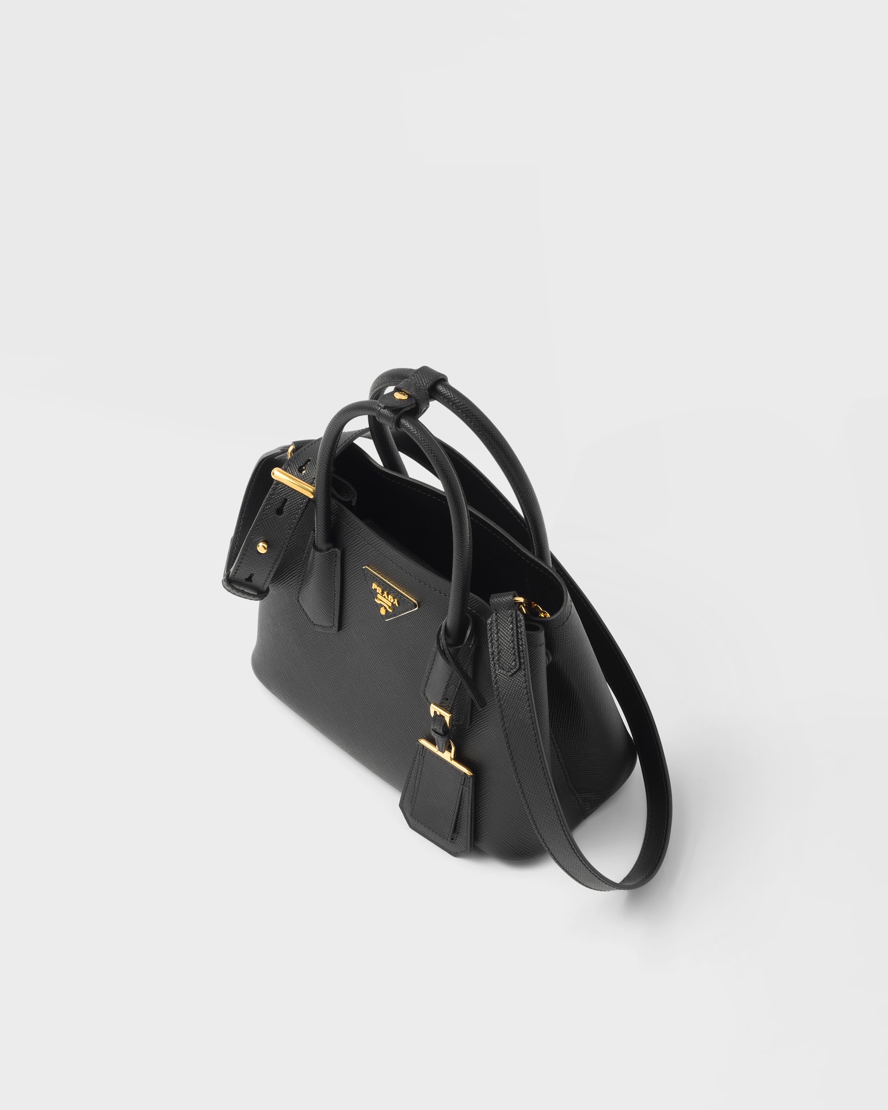 Black Prada Double Saffiano Leather Mini Bag | PRADA