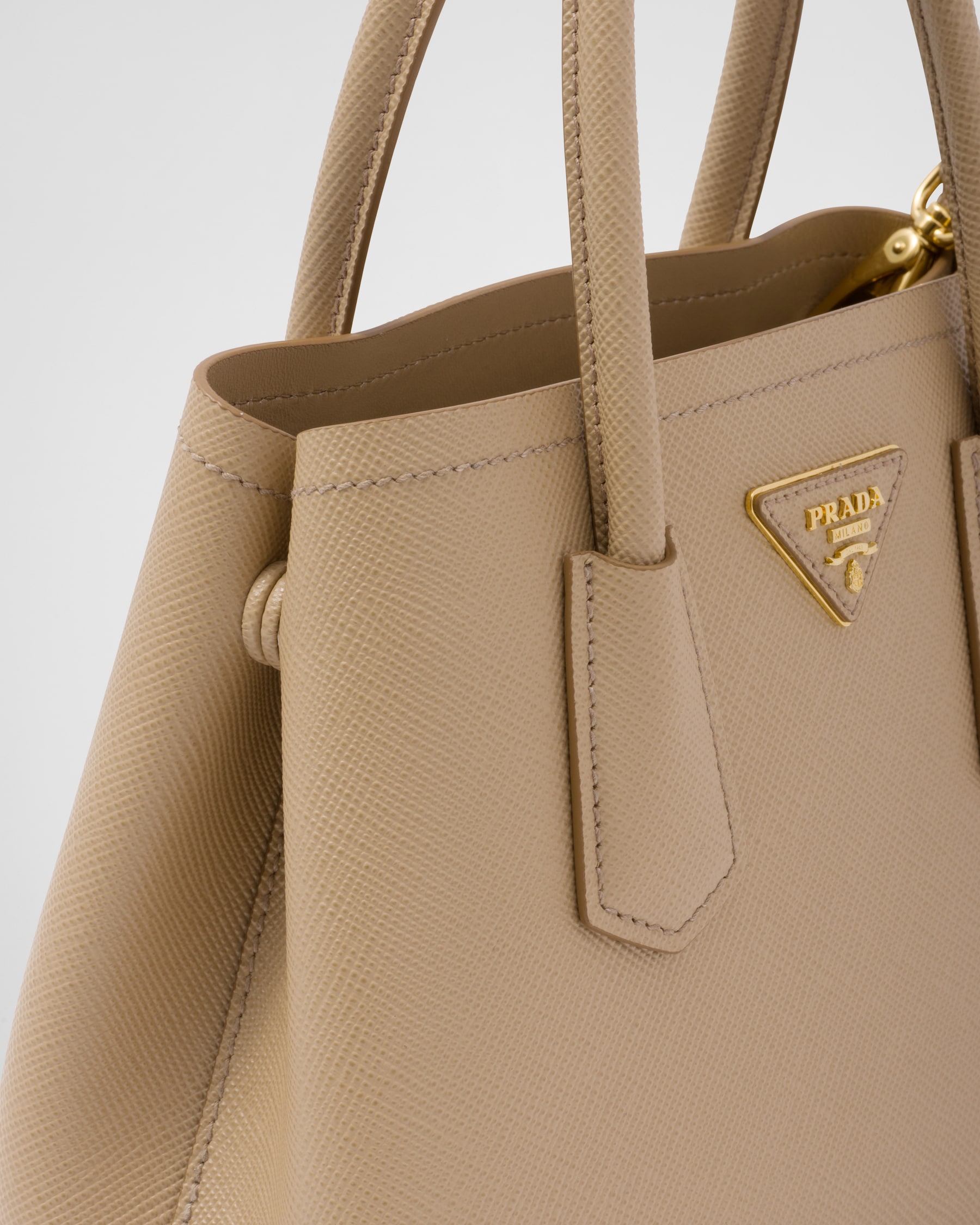Sand Beige Prada Double Saffiano Leather Mini Bag | PRADA