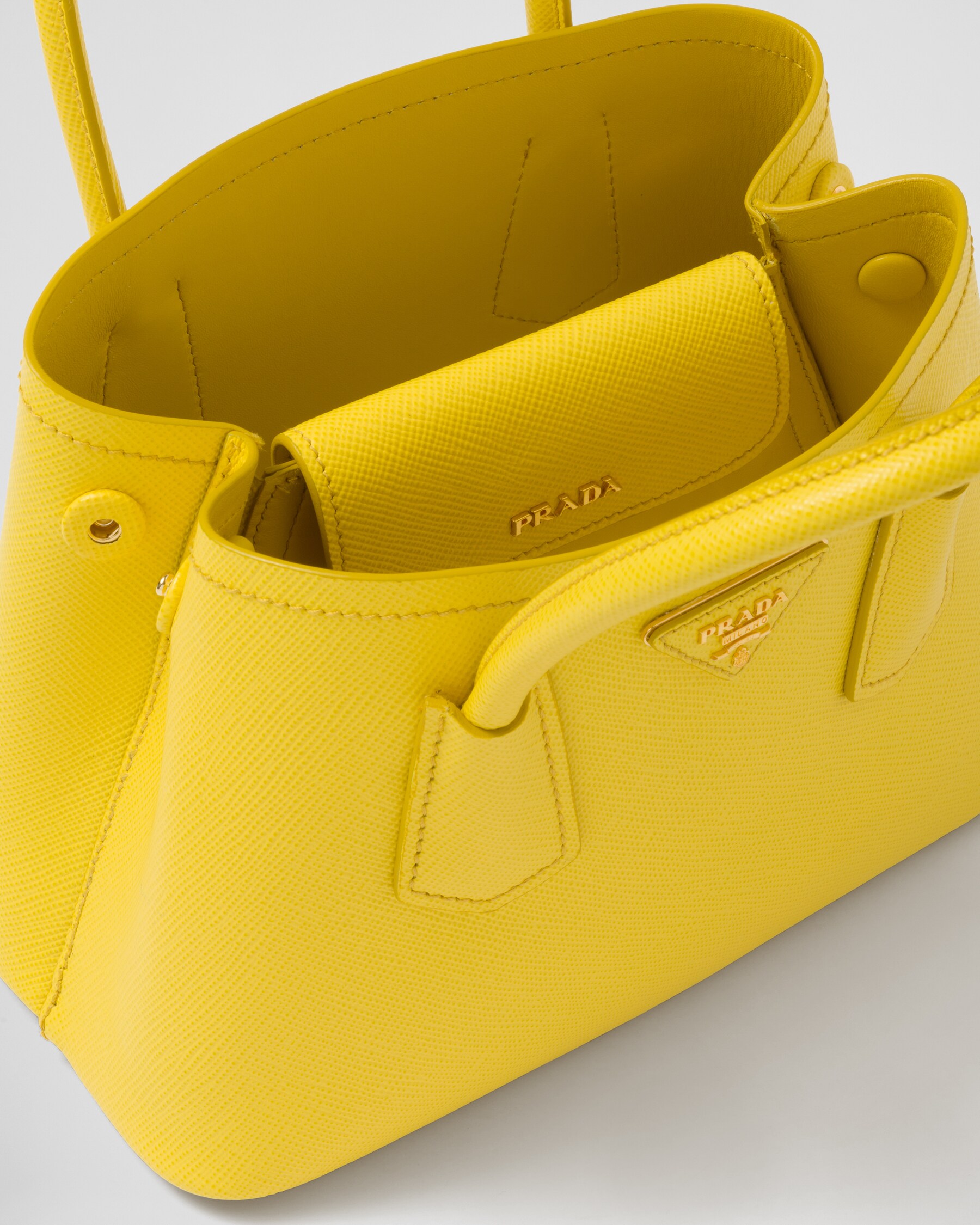 Sunny Yellow Prada Double Saffiano Leather Mini Bag | PRADA