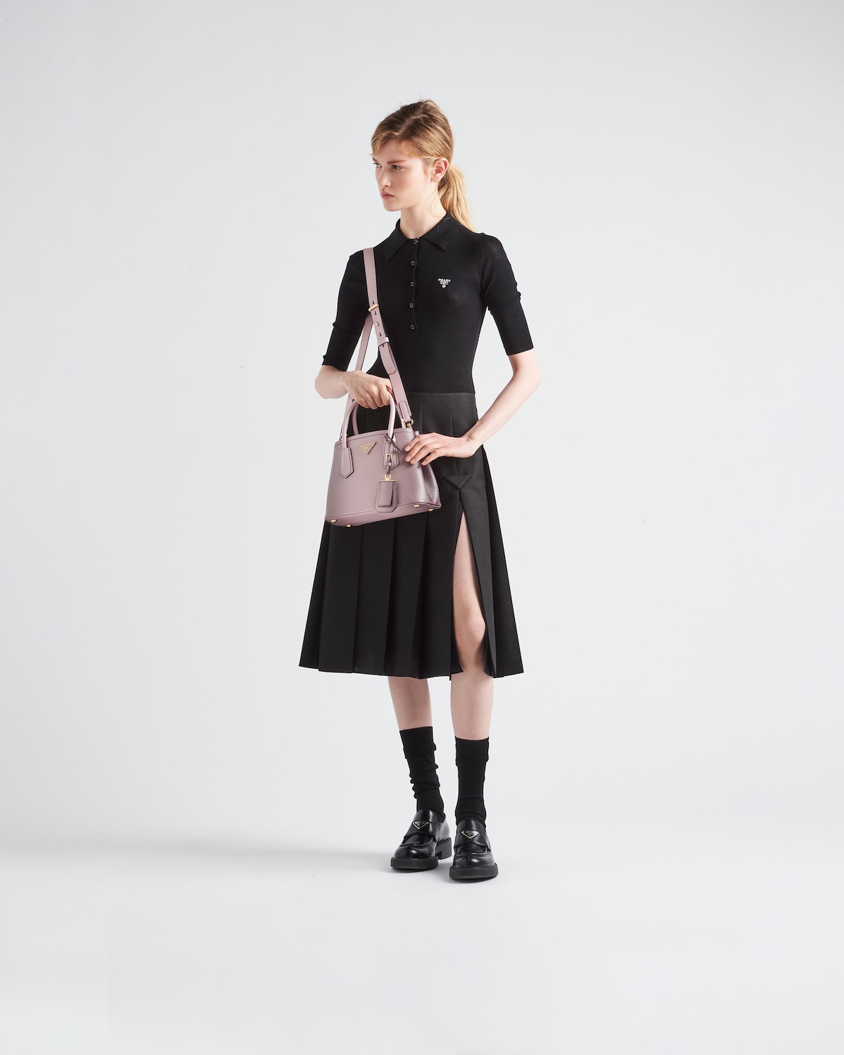 Gradient Alabaster Pink Prada Double Saffiano Leather Mini-bag | PRADA