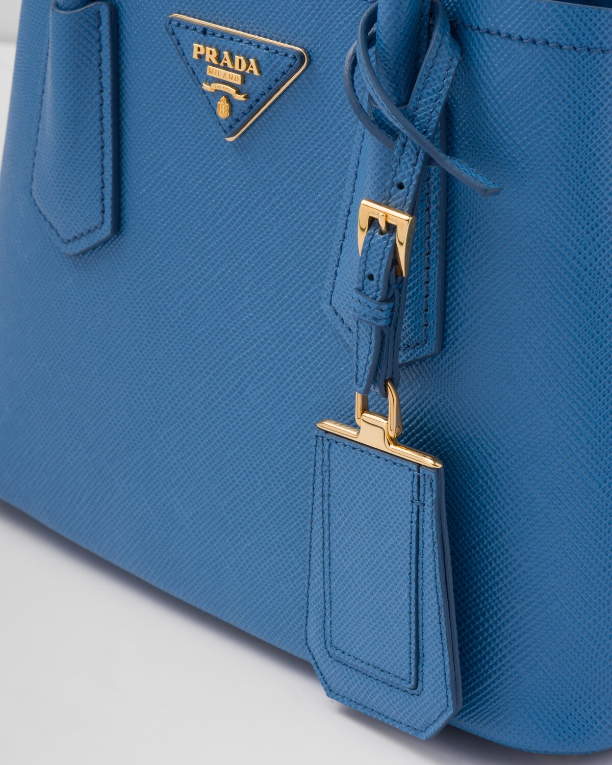 Light Blue Prada Double Saffiano Leather Mini Bag | PRADA