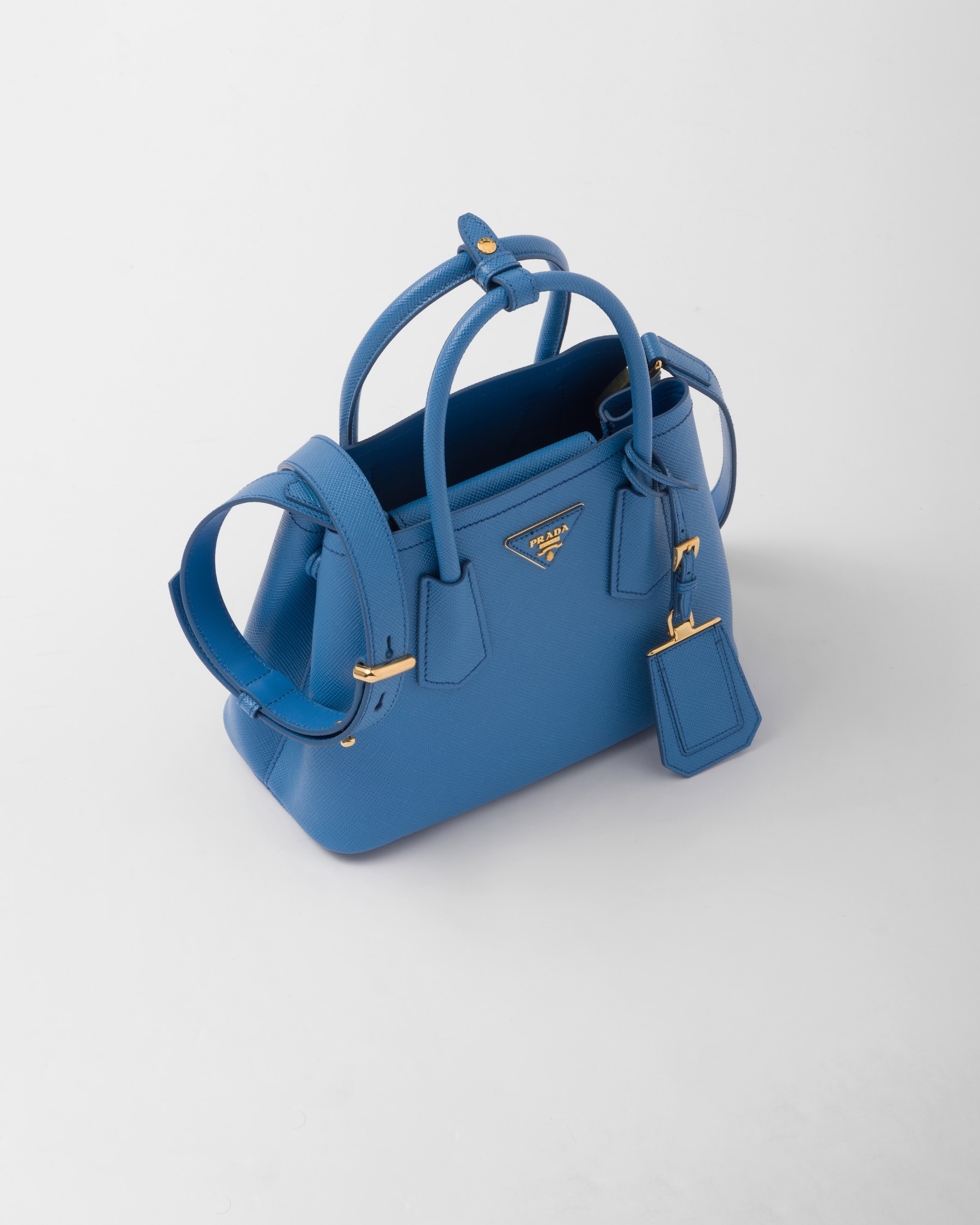 Light Blue Prada Double Saffiano Leather Mini Bag | PRADA