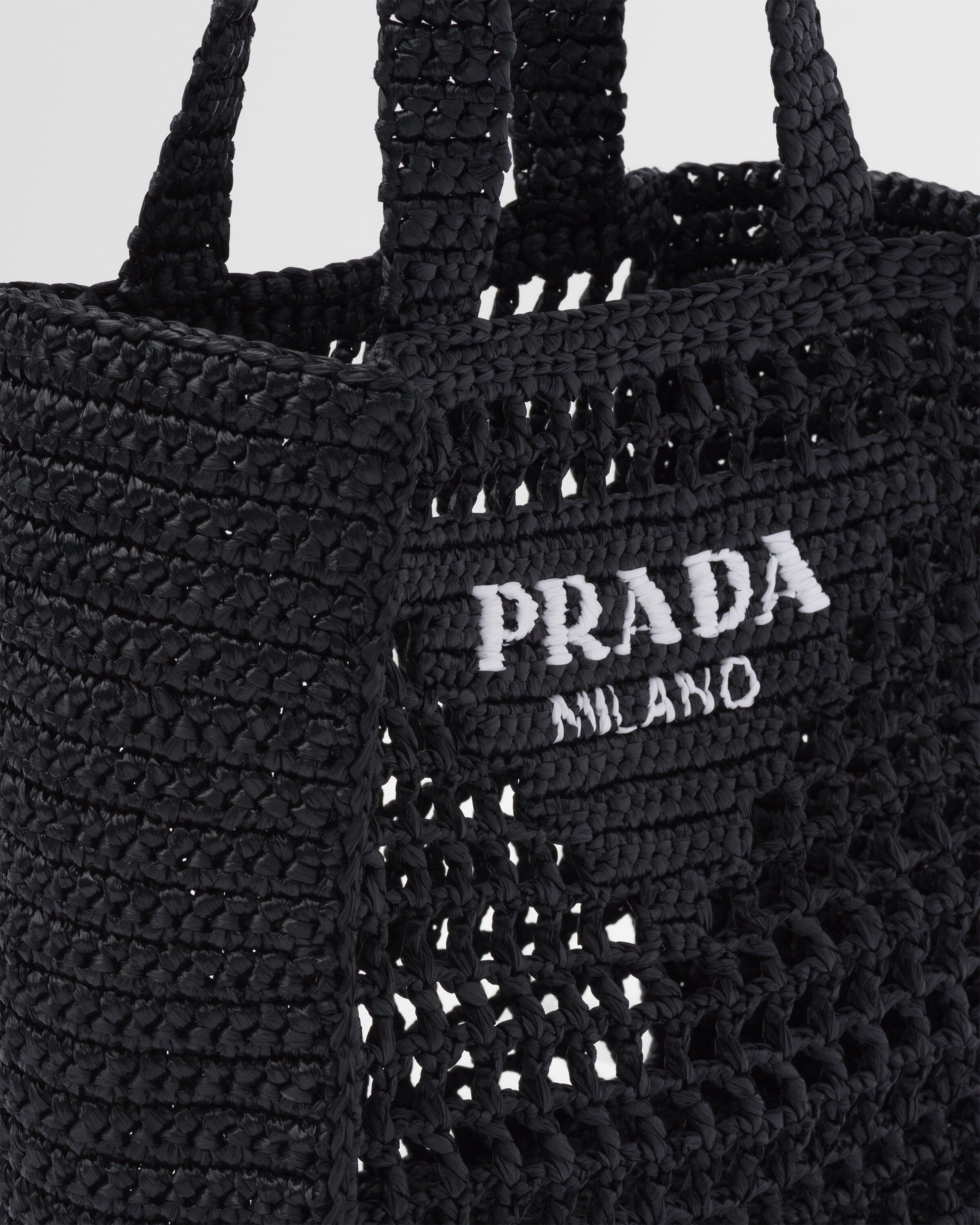 Black Small crochet tote bag | Prada