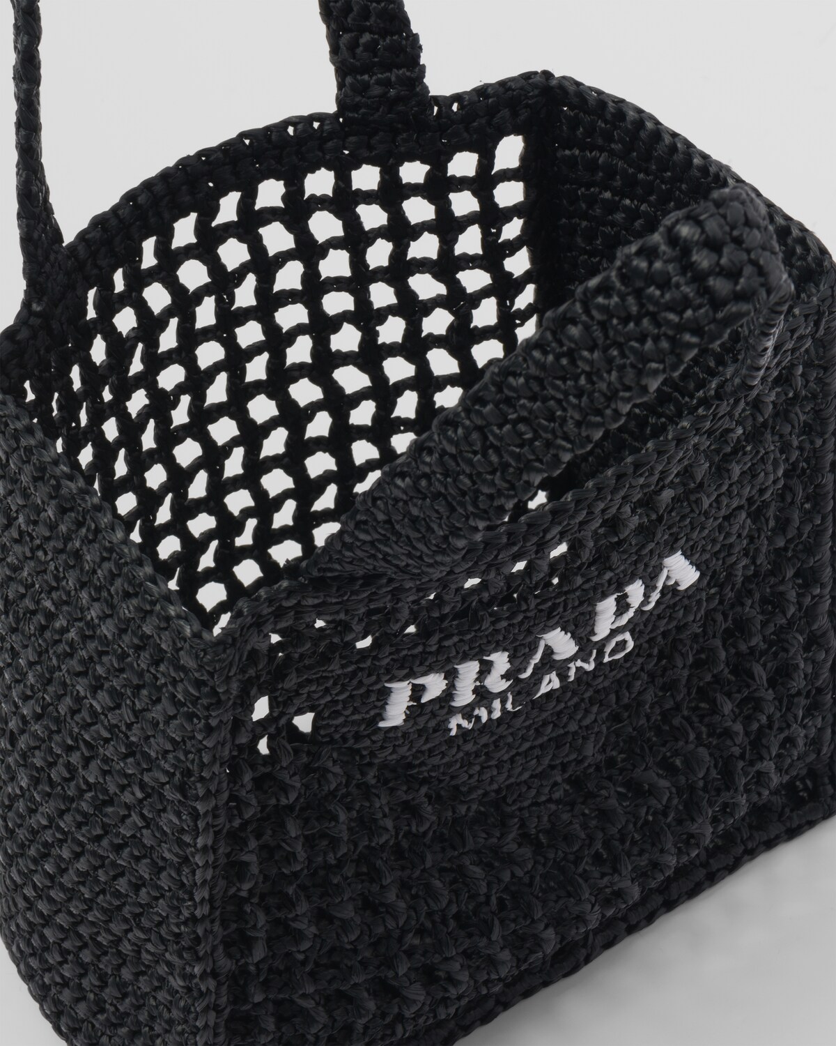 Black Small Crochet Tote Bag | PRADA
