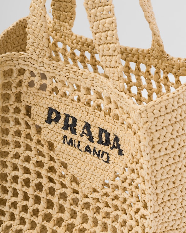 Natural Small Crochet Tote Bag | PRADA