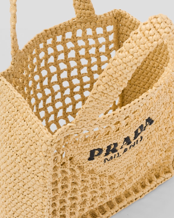 Natural Small Crochet Tote Bag | PRADA