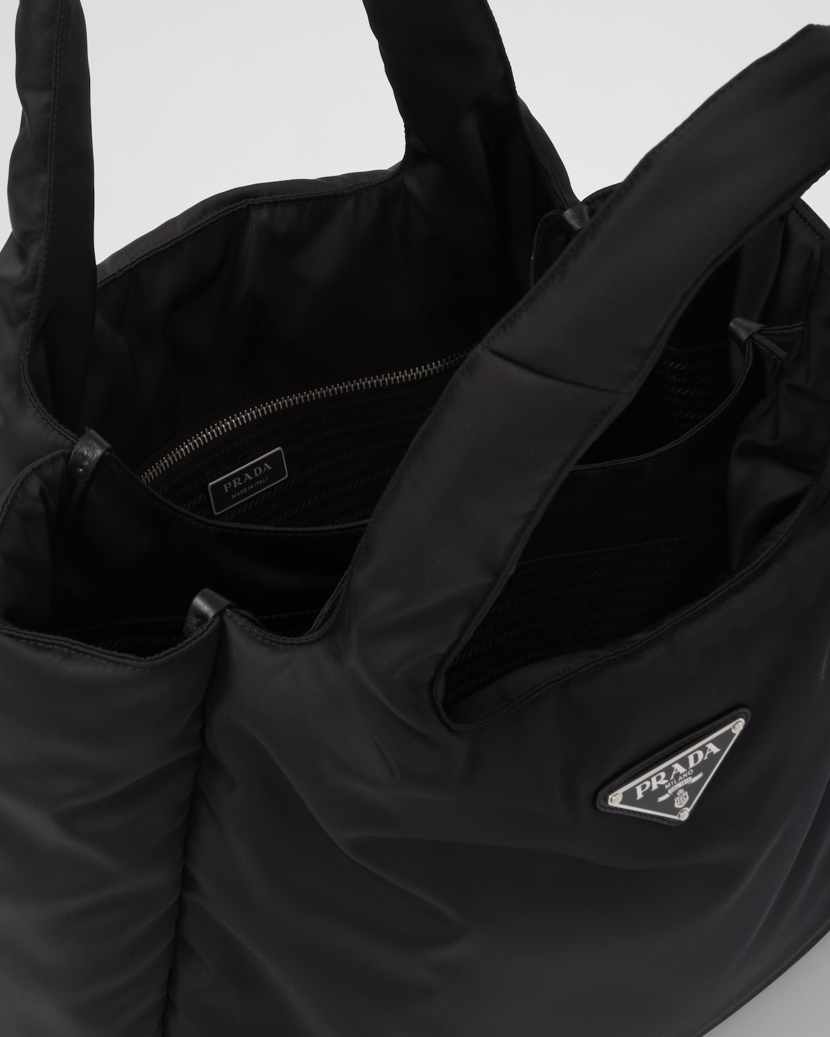 Black Large Padded Re-nylon Tote Bag | PRADA