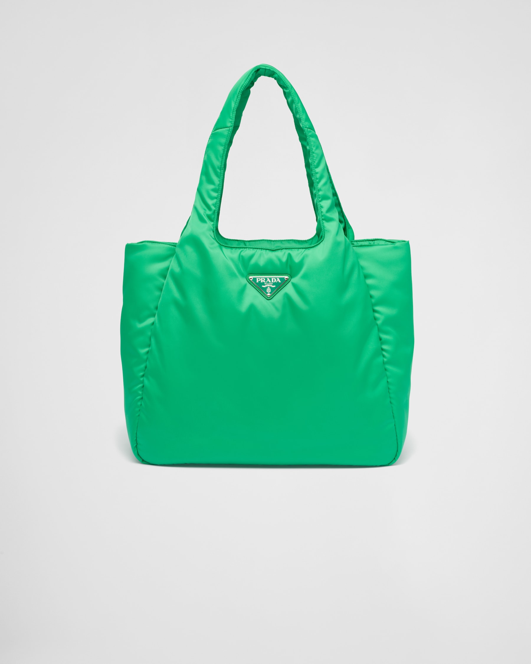 Mint Green Large Padded Re-nylon Tote Bag | PRADA