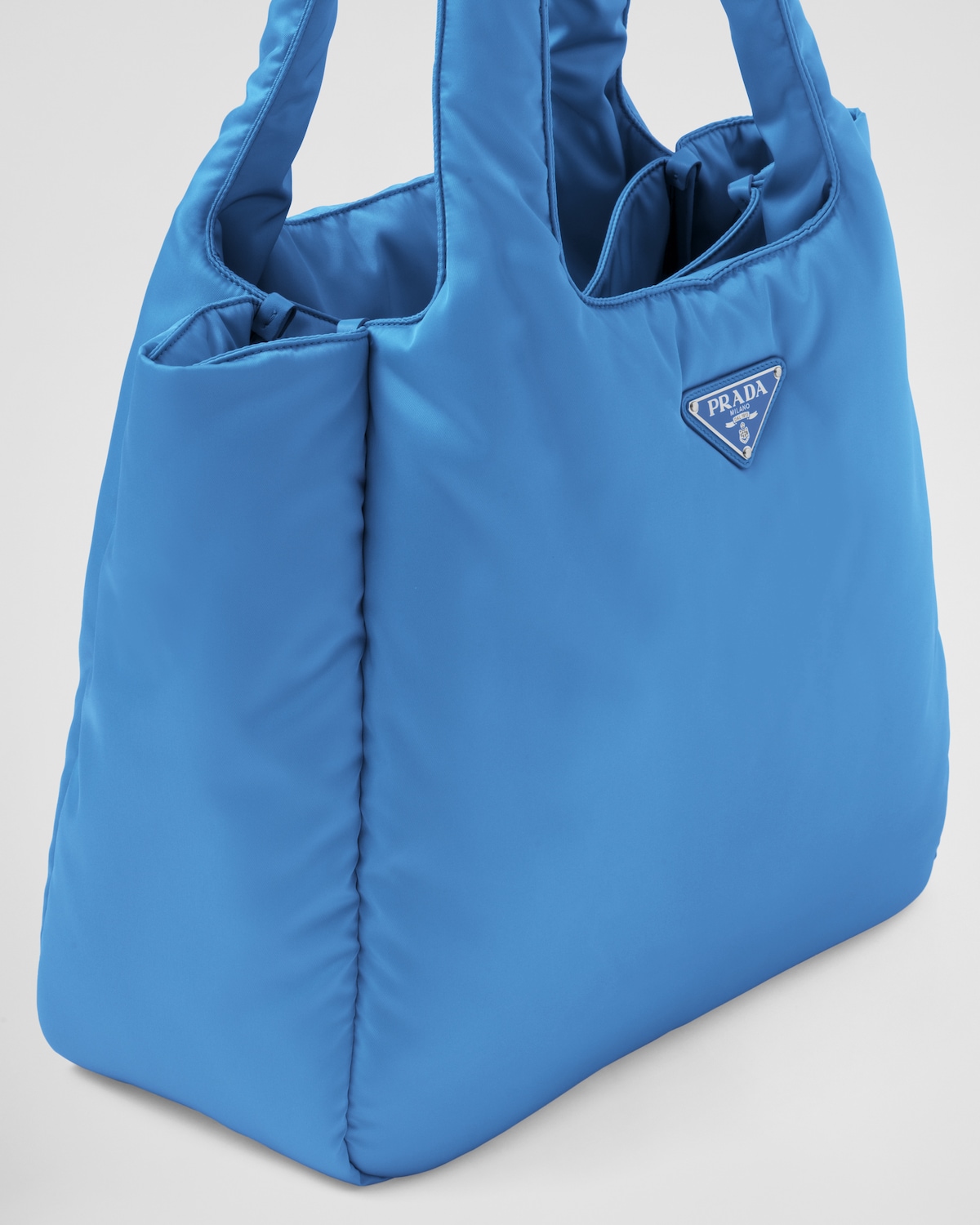 Periwinkle Blue Large Padded Re-nylon Tote Bag | PRADA