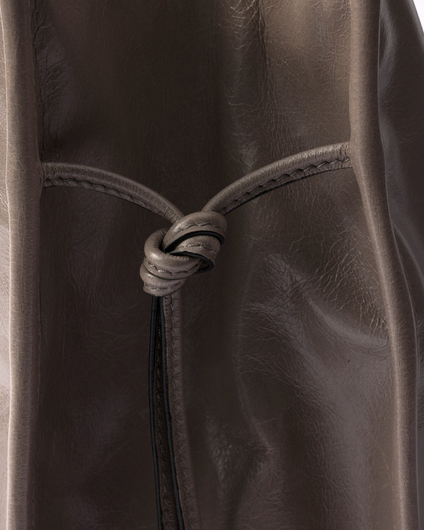 Pewter Large Leather Tote Bag | PRADA