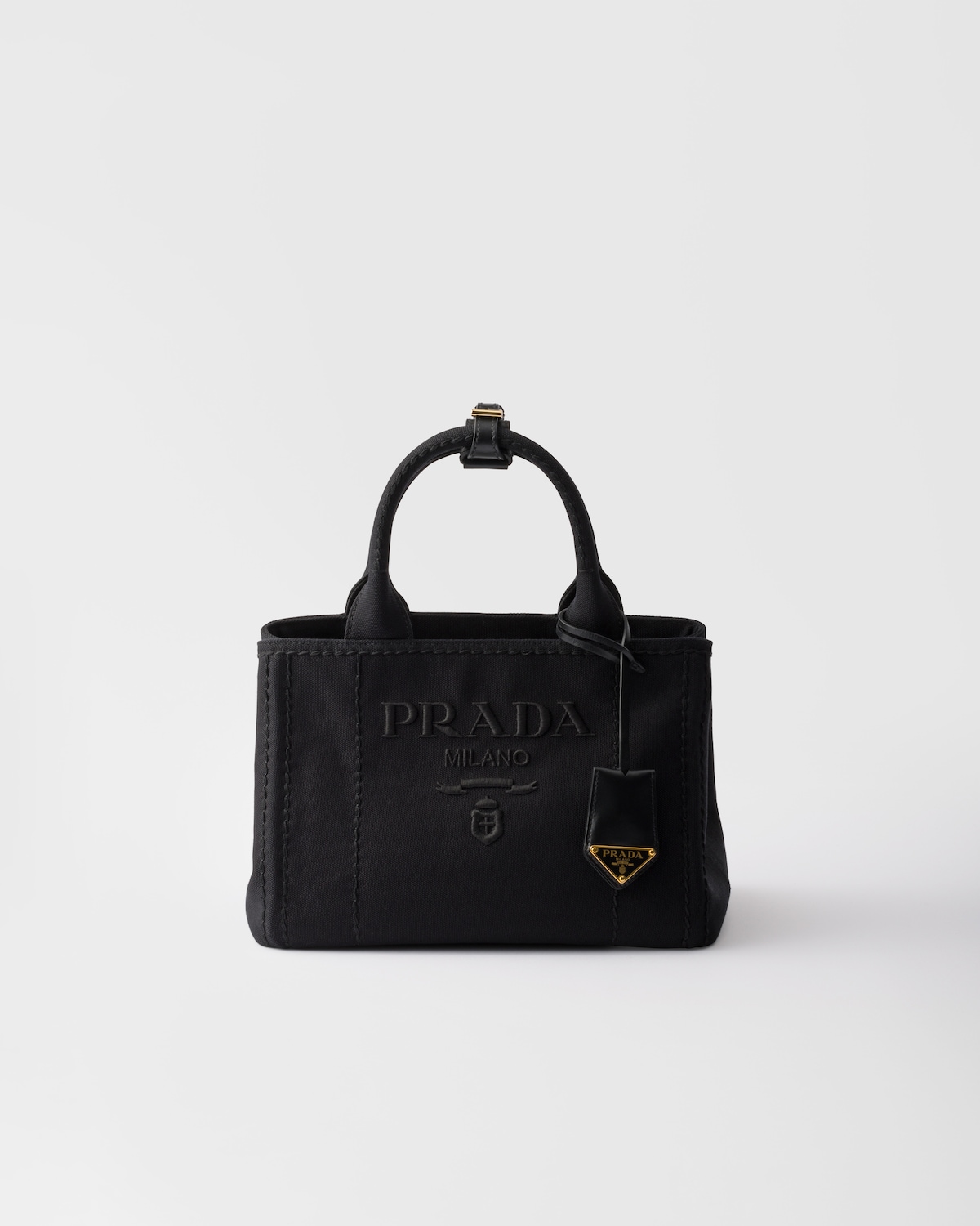 Bolsa Prada Jardinière Pequena Em Canvas De Algodão Preto | PRADA