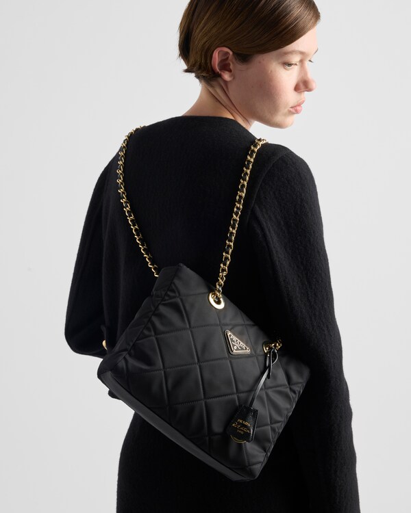 Black Prada Re-edition 1995 Chaîne Re-nylon Tote Bag | PRADA