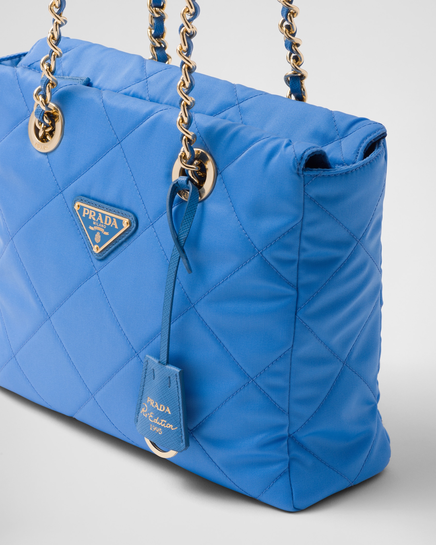 Periwinkle Blue Re-nylon Tote Bag | PRADA