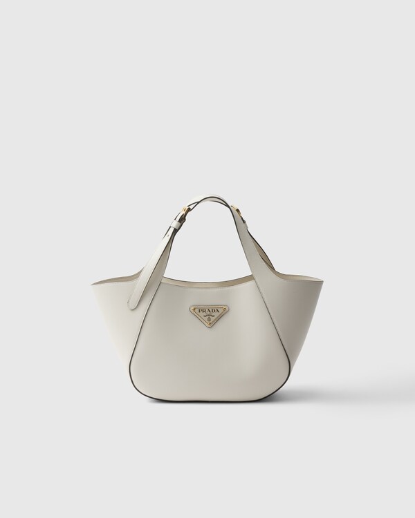 White Prada Medium Leather Tote Bag | PRADA