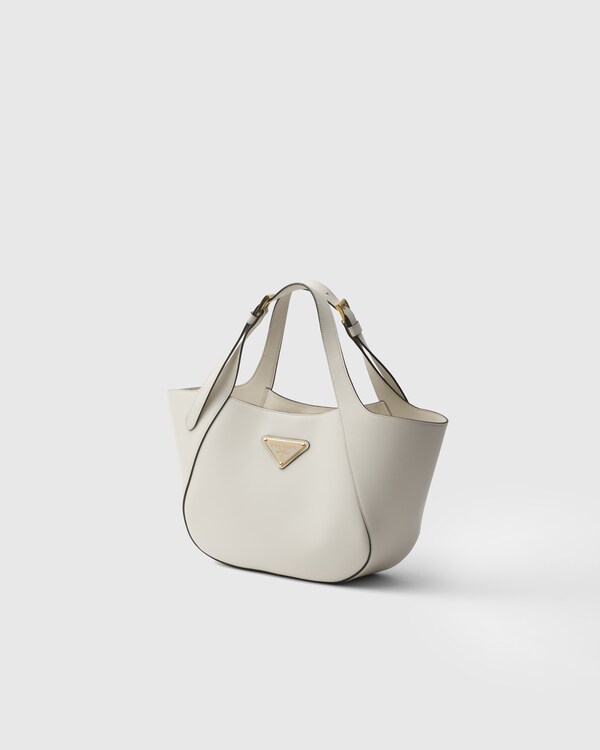 White Prada Medium Leather Tote Bag | PRADA