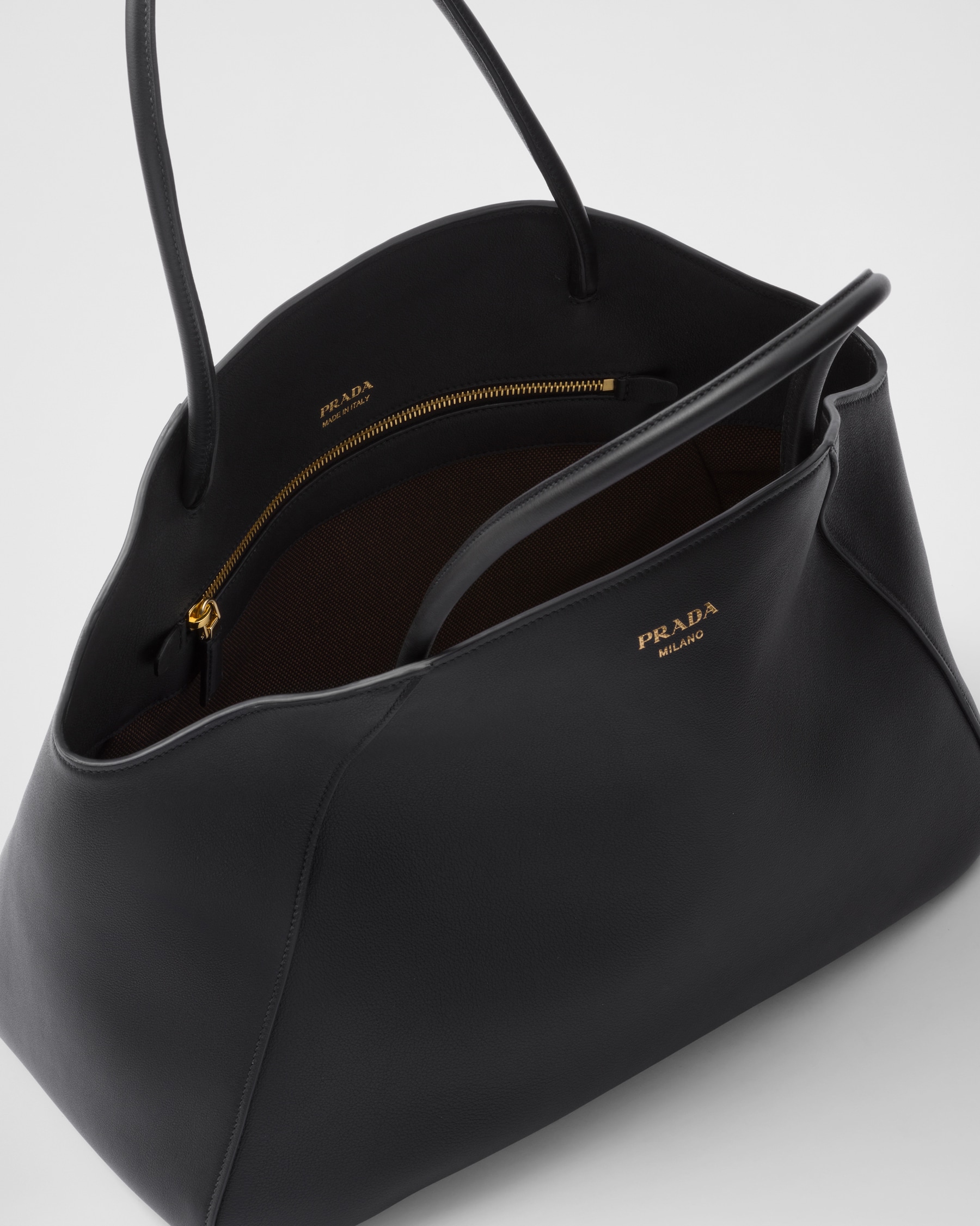 Black Large Leather Tote Bag | PRADA