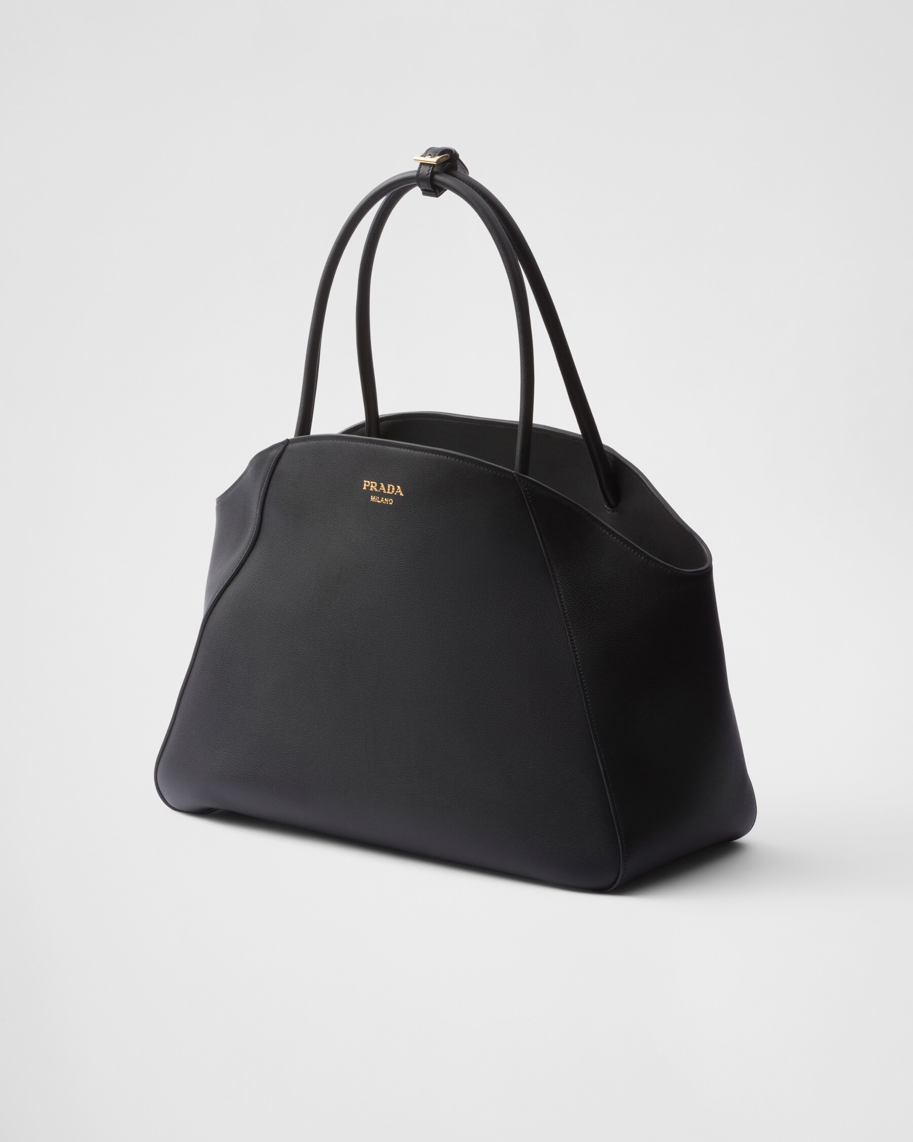 Black Large Leather Tote Bag | PRADA