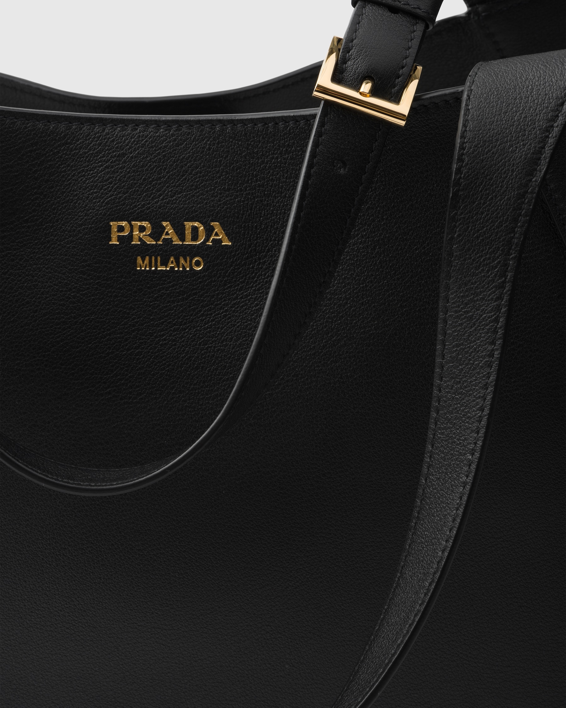 Black Large Leather Tote Bag | PRADA