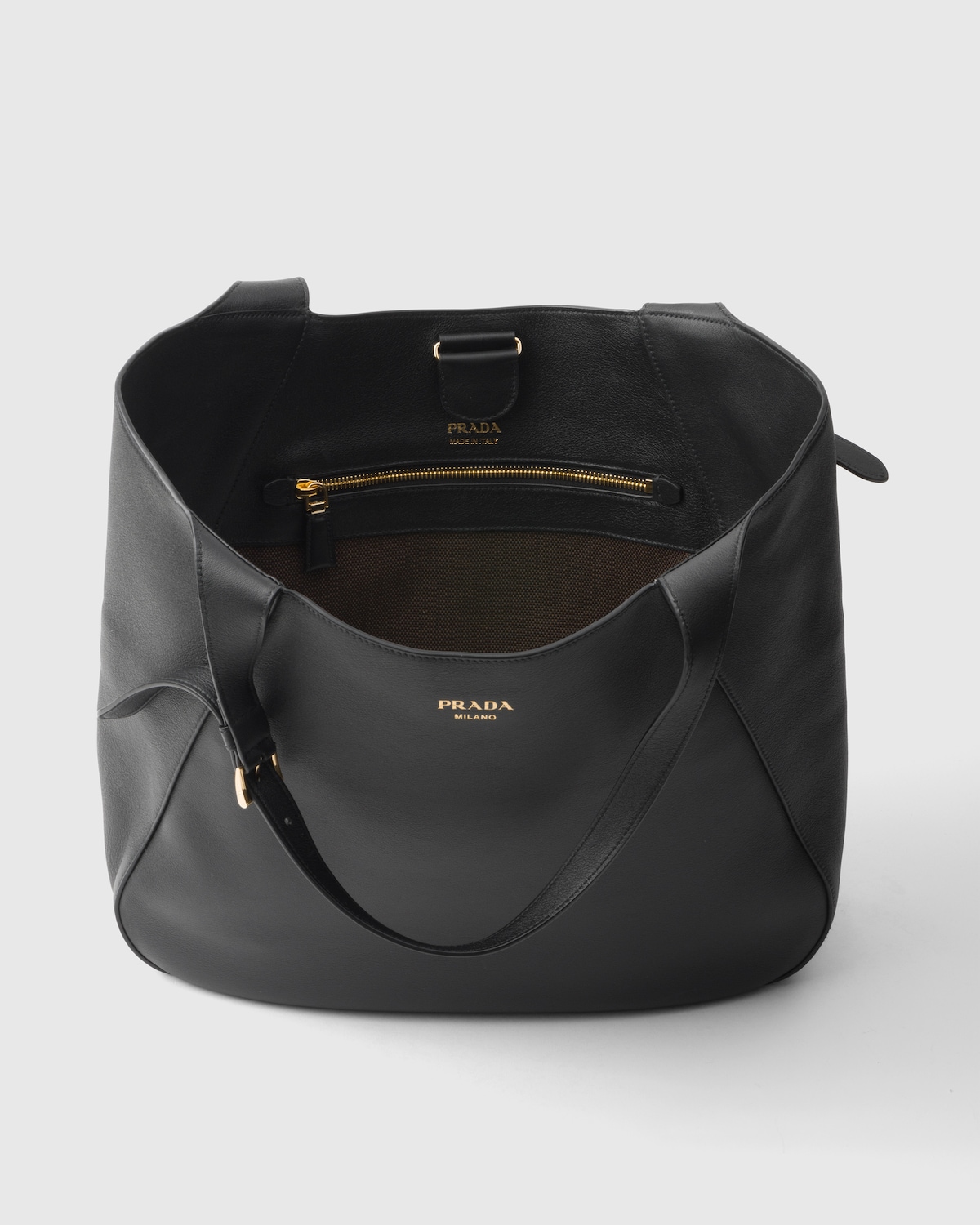 Black Large Leather Tote Bag | PRADA