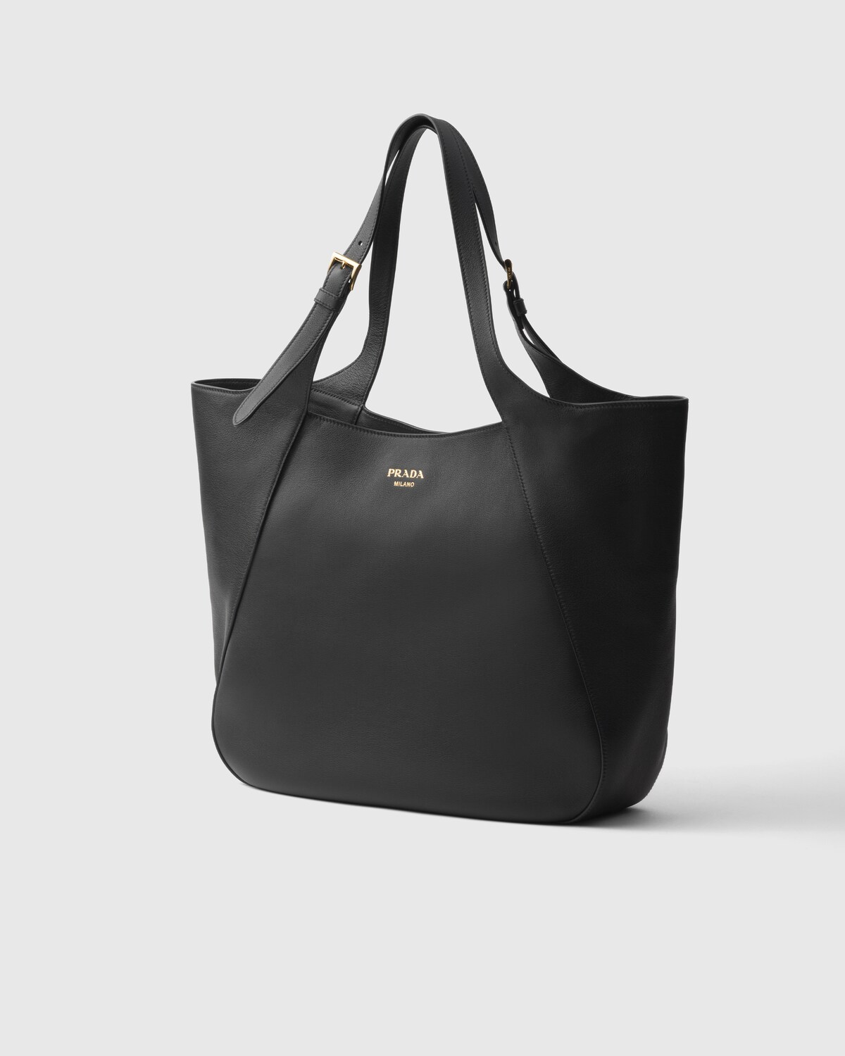 Black Large Leather Tote Bag | PRADA
