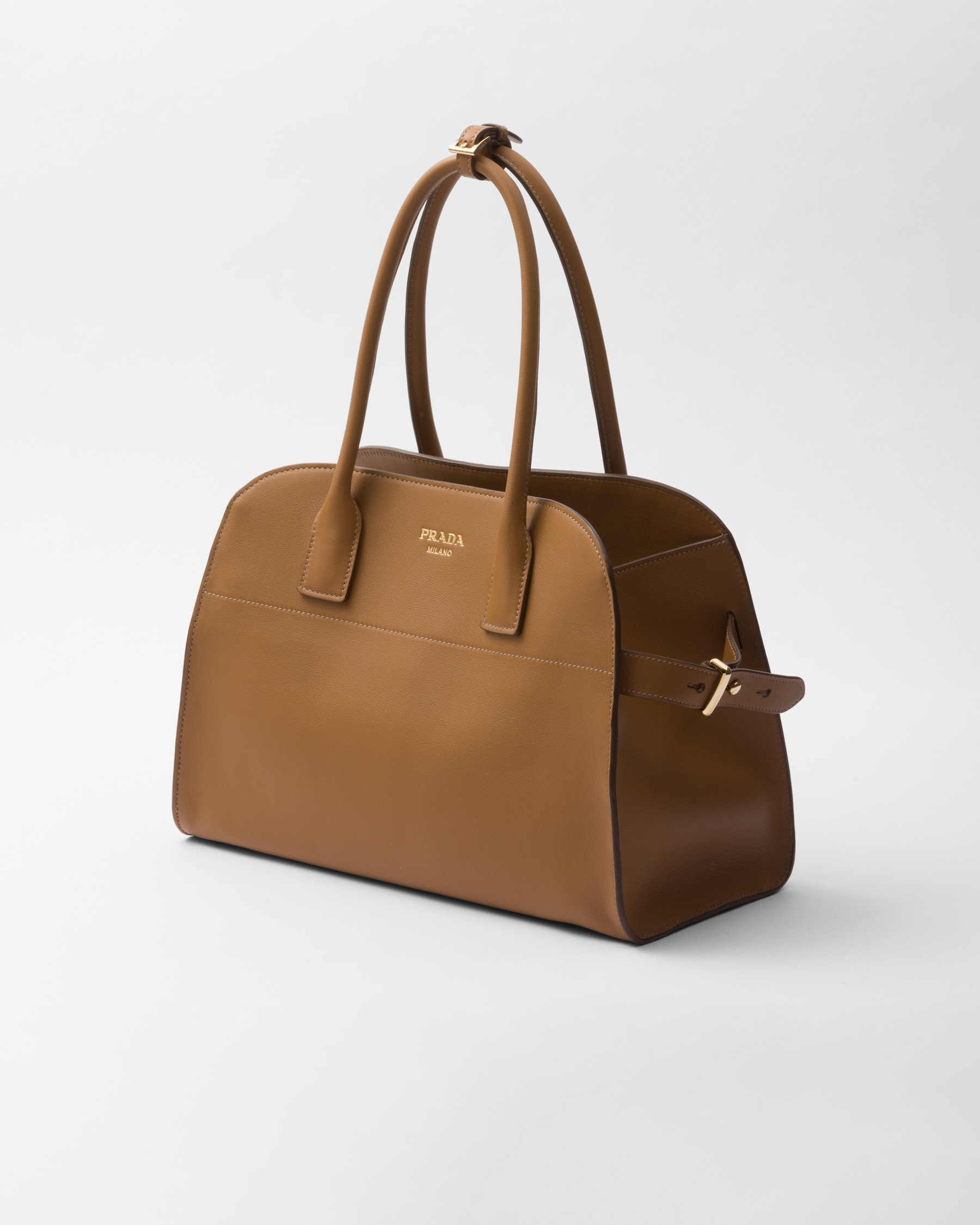 Caramel Medium Leather Tote Bag | PRADA