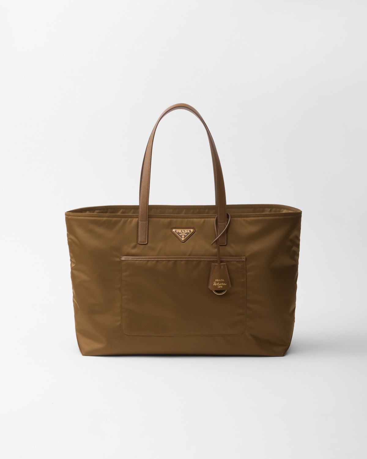 Cork Beige Prada Re-edition 1978 Large Re-nylon And Saffiano Leather Tote Bag | PRADA