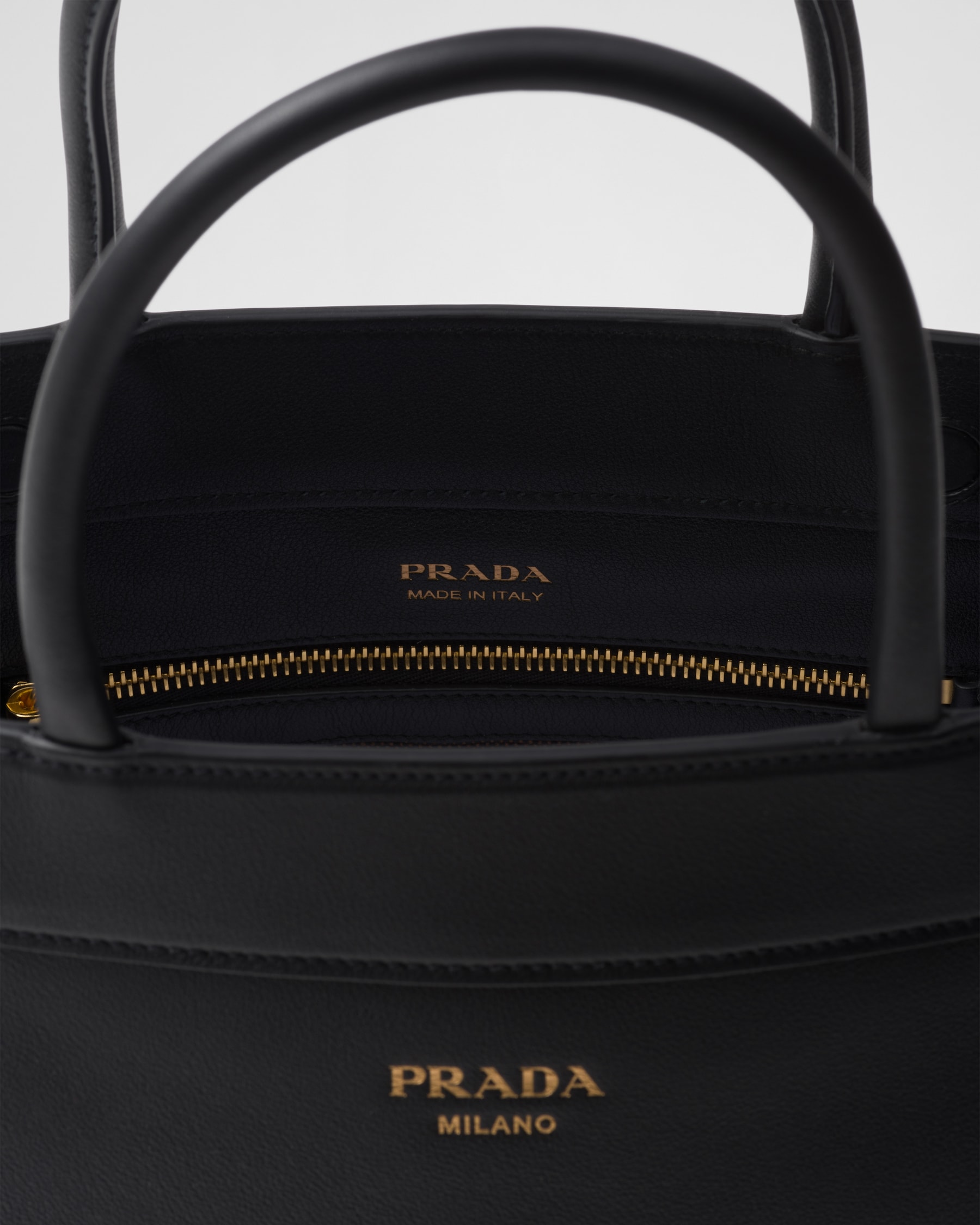Black Medium Leather Tote Bag | PRADA