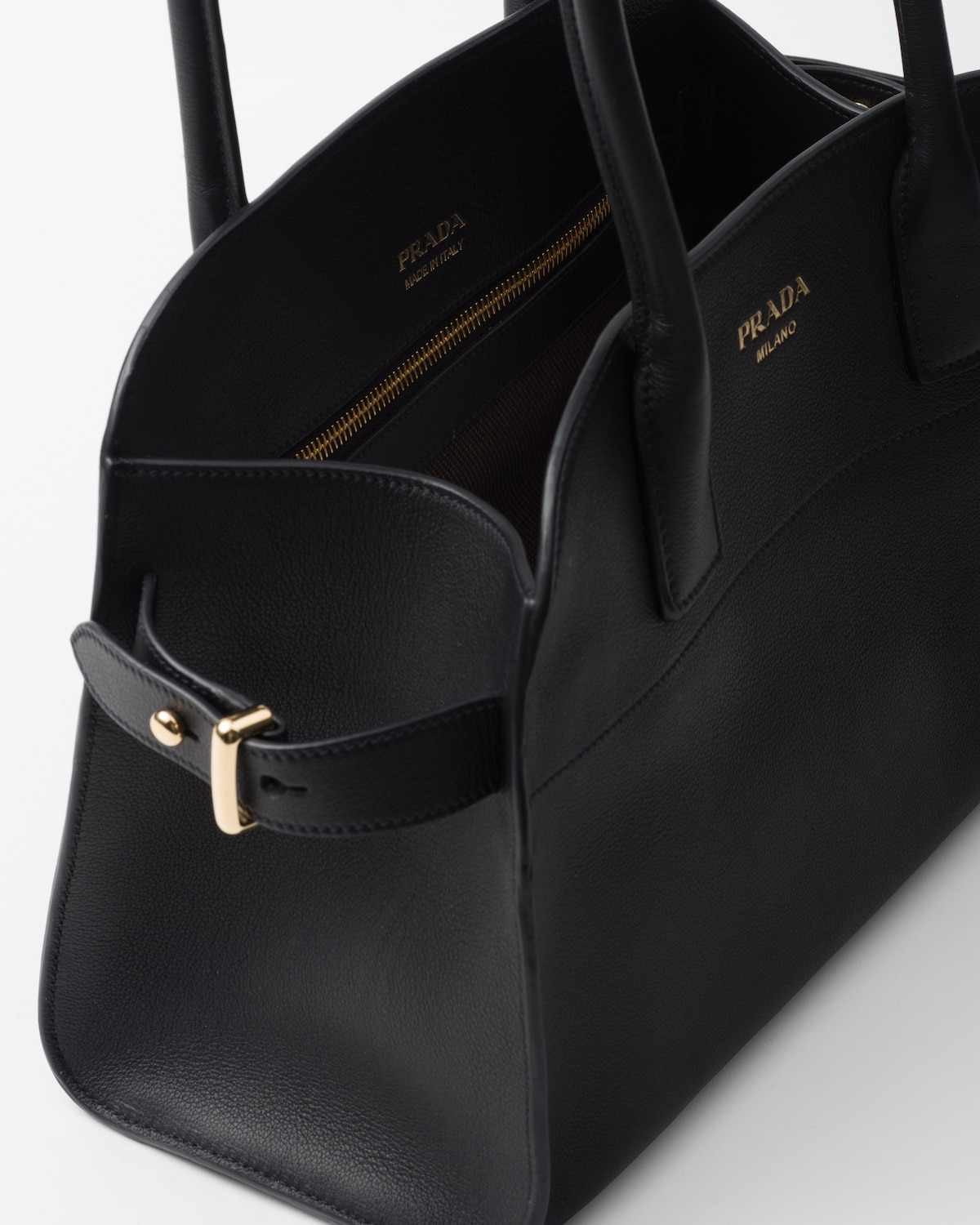 Black Medium Leather Tote Bag | PRADA