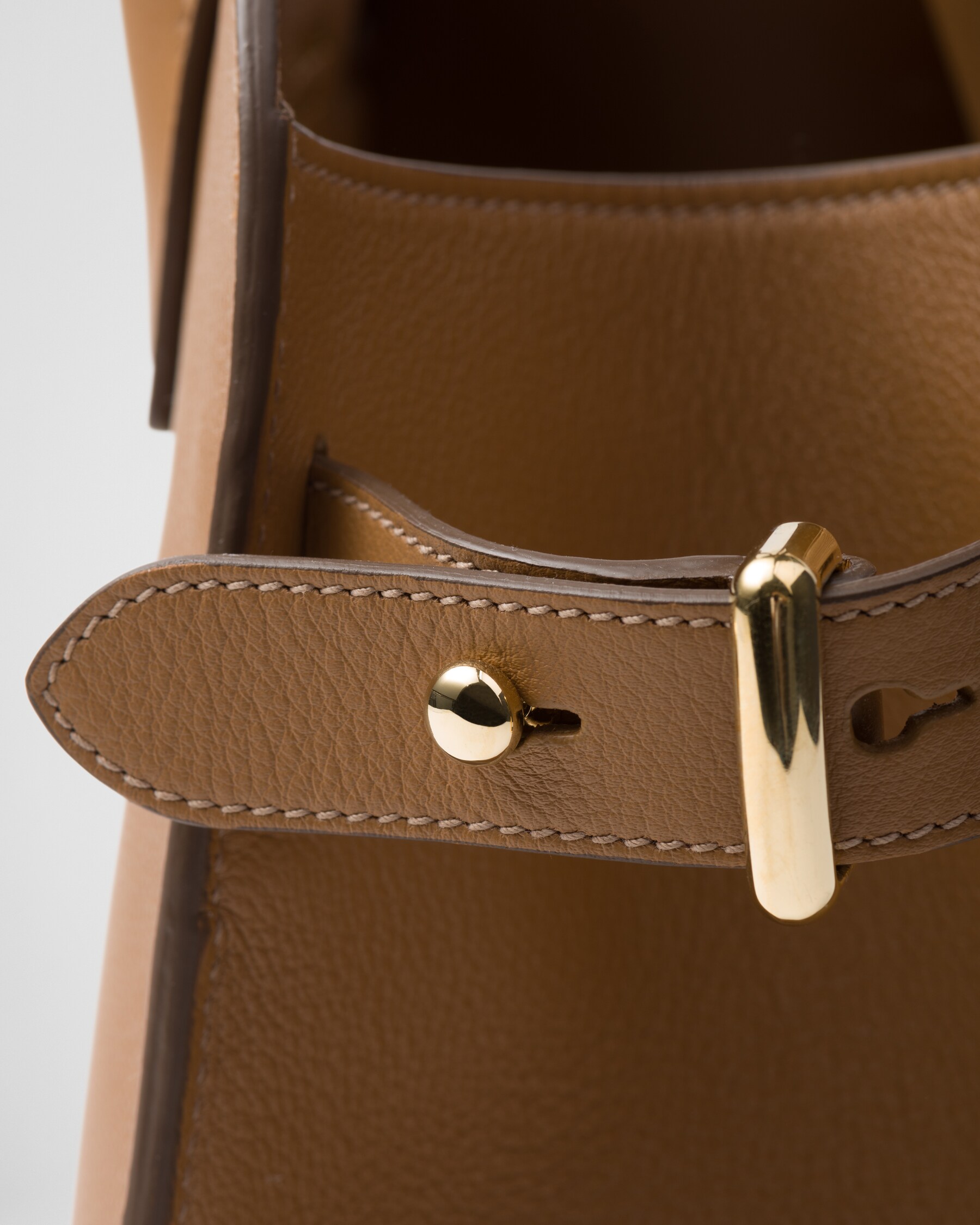 Caramel Medium Leather Tote Bag | PRADA