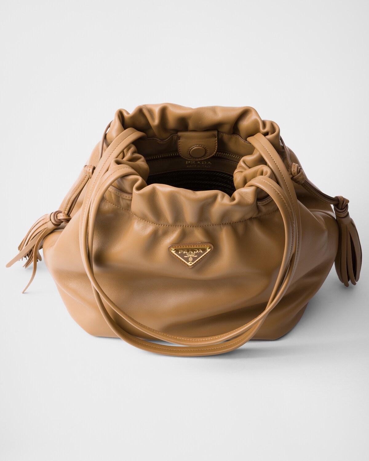 Caramel Nappa Leather Shoulder Bag | PRADA