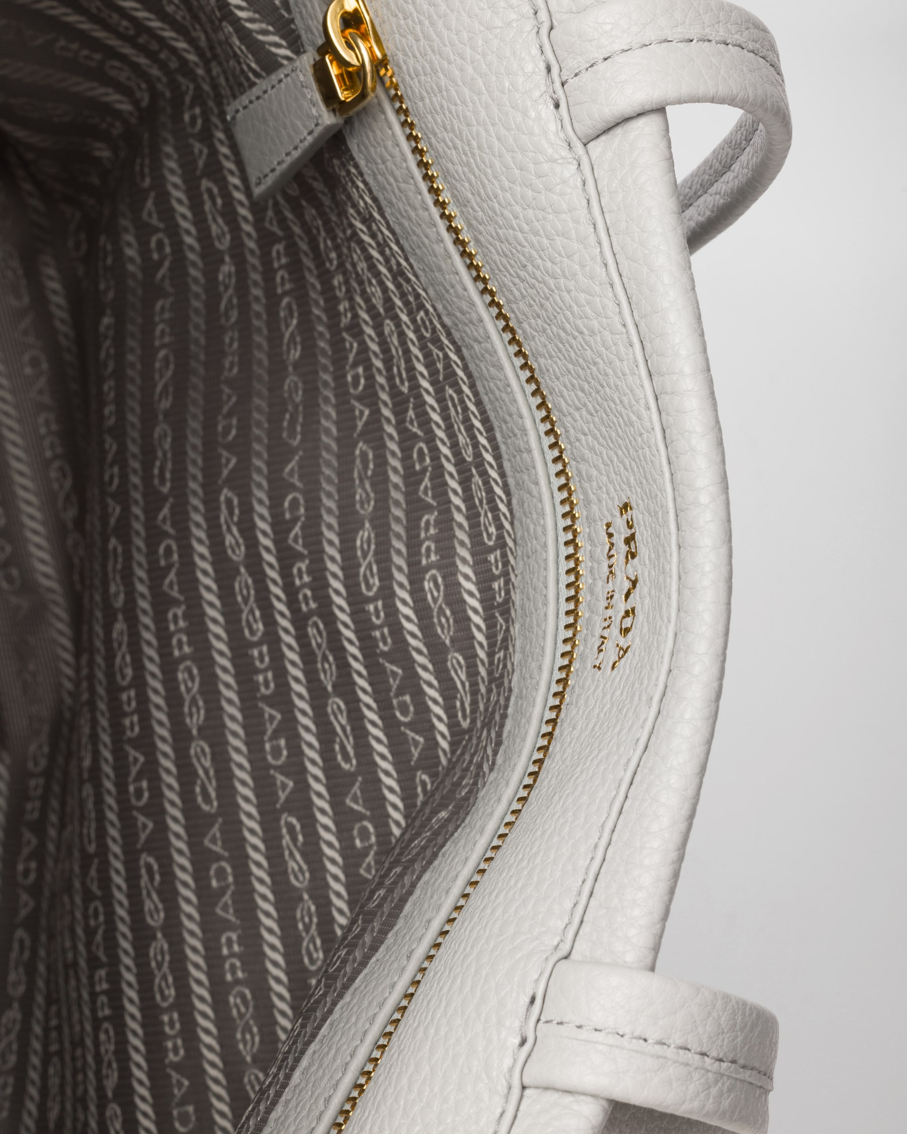 Granite Gray Large Leather Tote Bag | PRADA