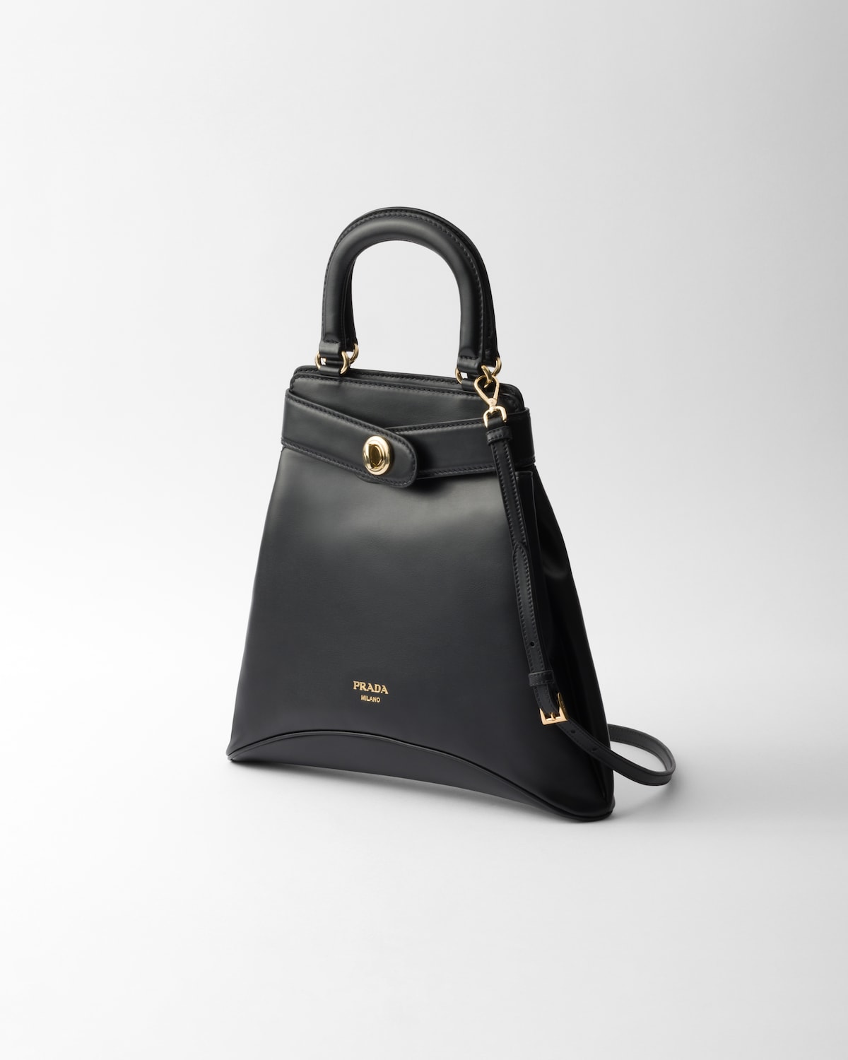 Black Medium Prada Etude Leather Bag | PRADA