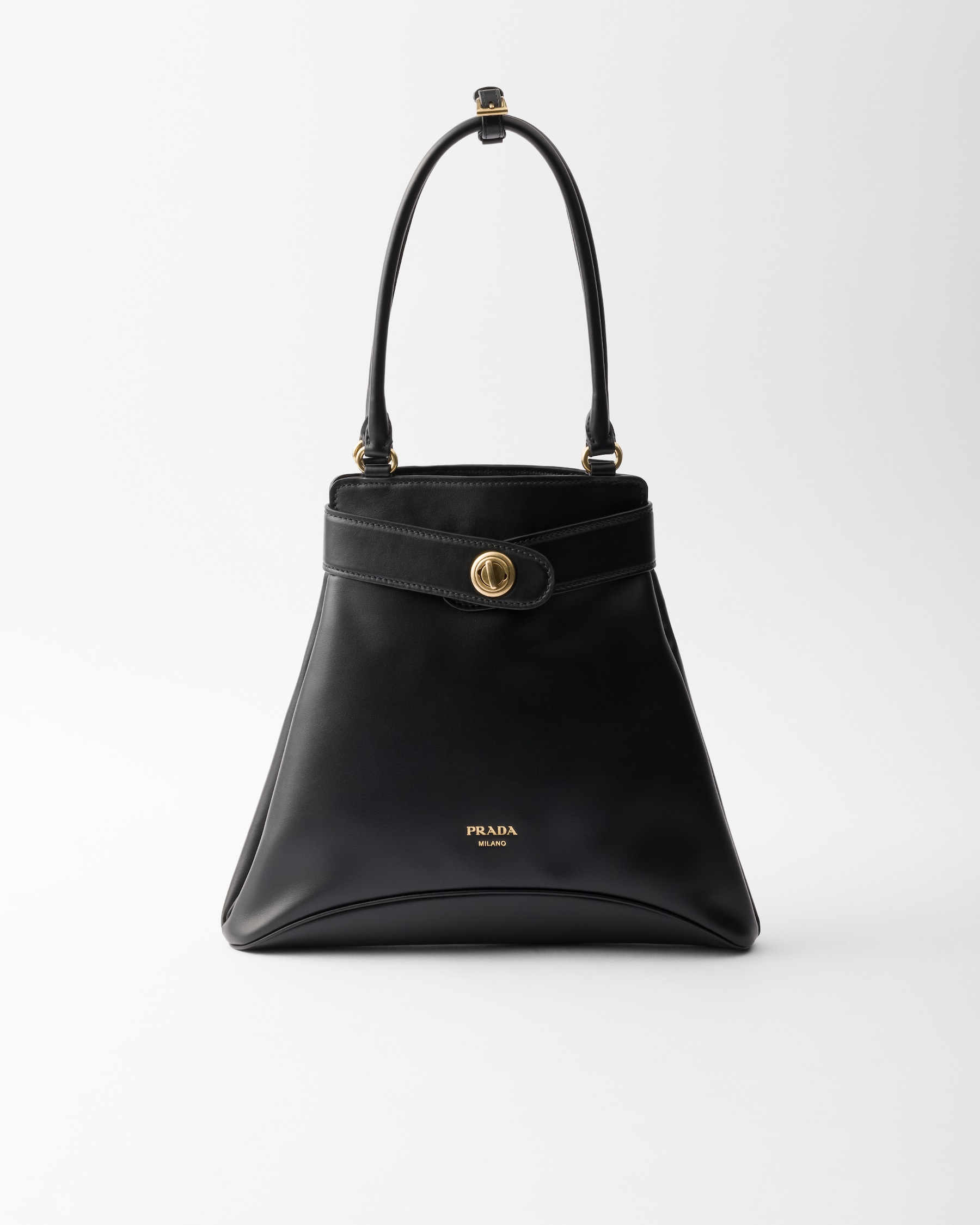 Black Prada Etude Medium Leather Tote Bag | PRADA