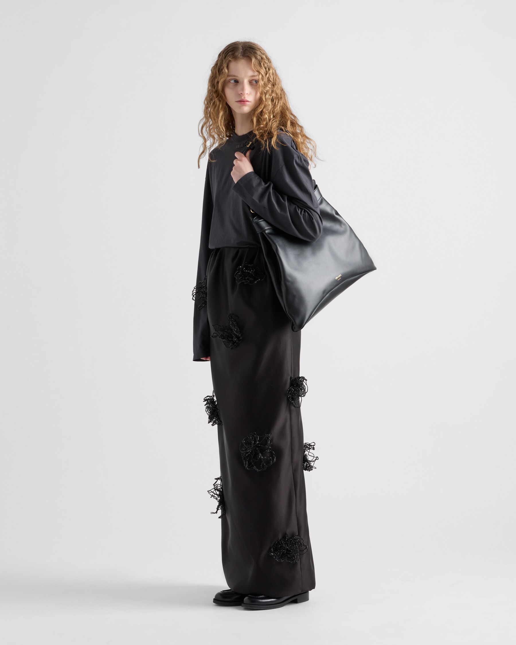 Black Prada Carey Large Leather Bag | PRADA