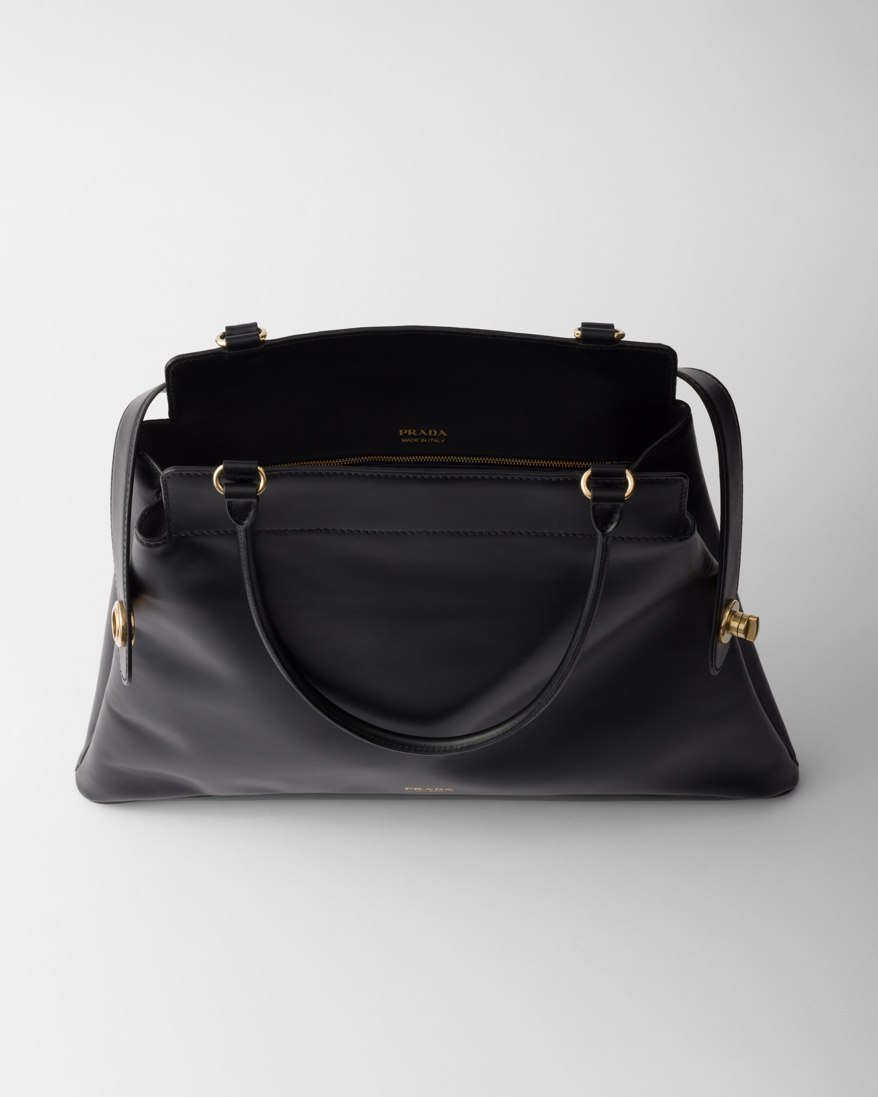 Black Prada Carey Large Leather Bag | PRADA