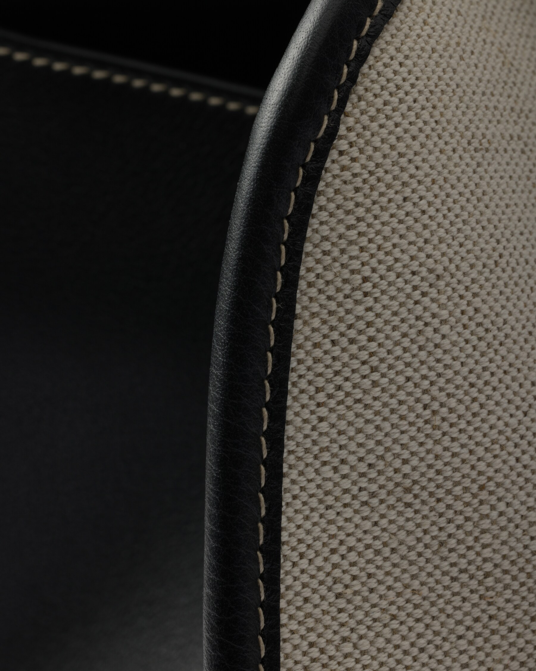 Tan/black Medium Linen Blend And Leather Tote Bag | PRADA