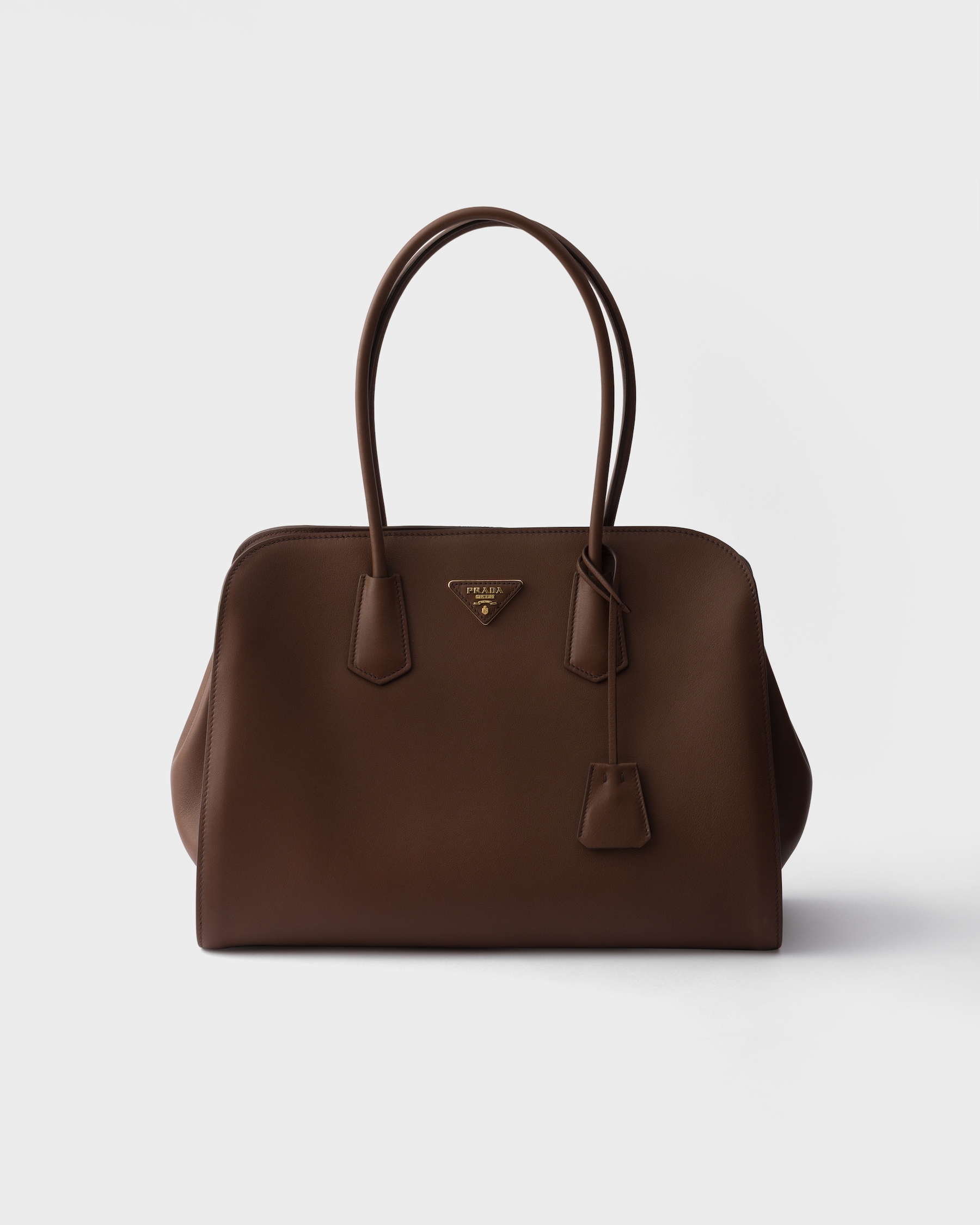 Palisander Large Leather Tote Bag | PRADA