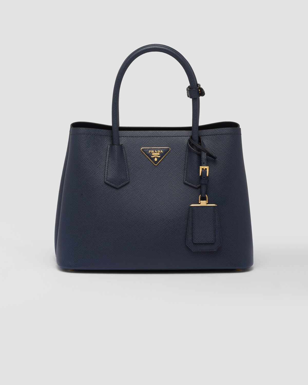 Baltic Blue Small Saffiano Leather Double Prada Bag | PRADA
